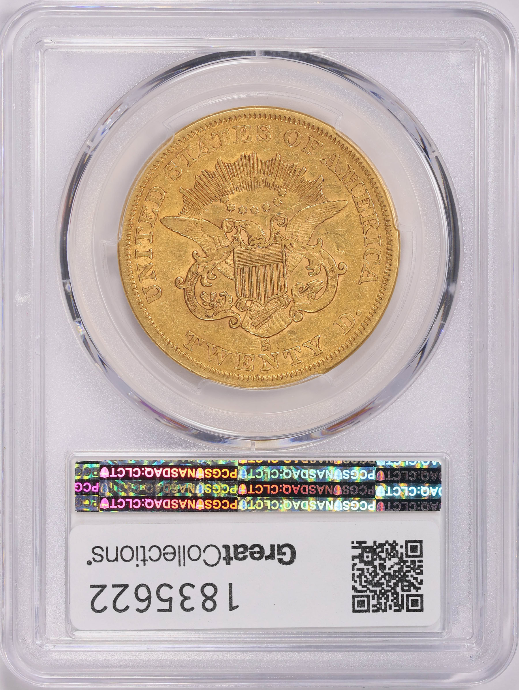 1863-S Liberty Gold Double Eagle PCGS VF-35 (Item 1835622) | GreatCollections Coin Auctions