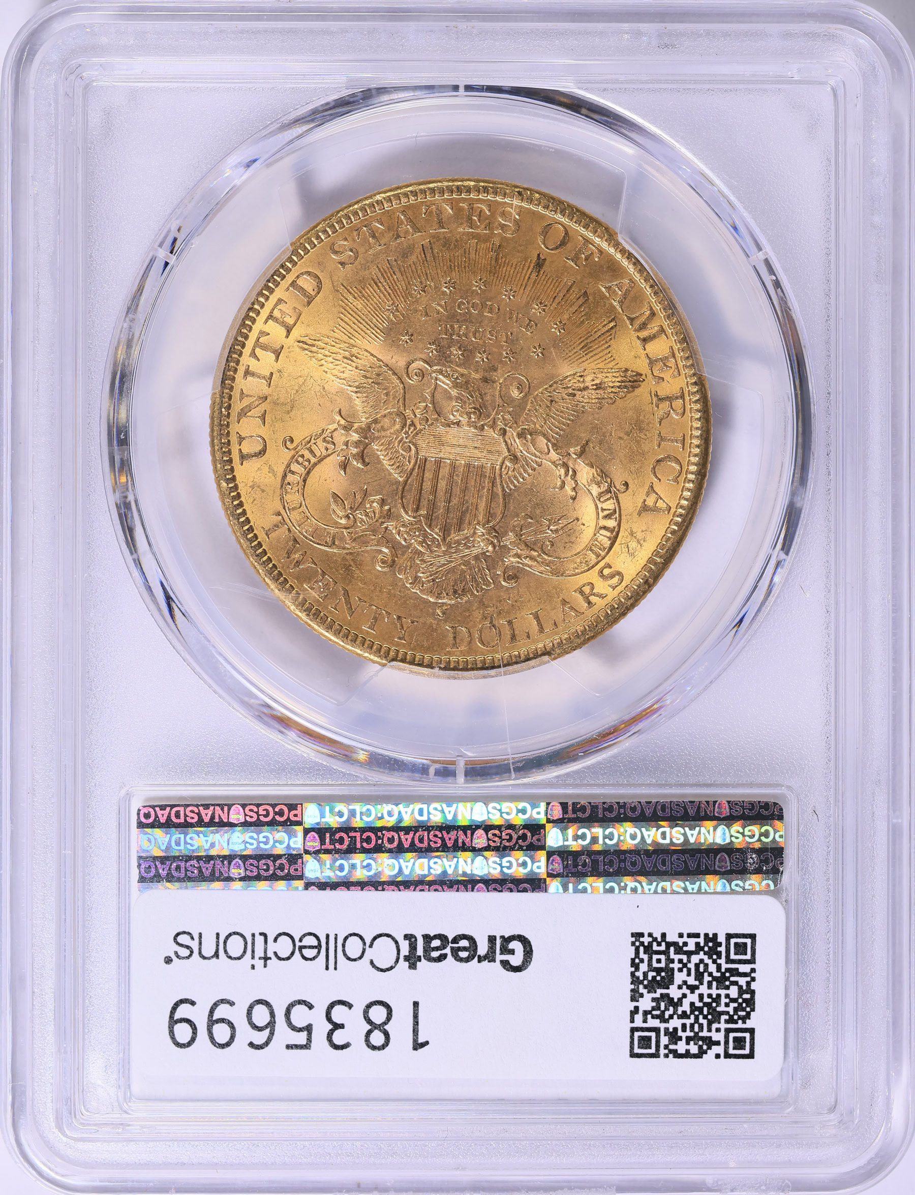 1899-S Liberty Gold Double Eagle PCGS MS-63 (CAC Green) (Item 1835699) | GreatCollections Coin ...