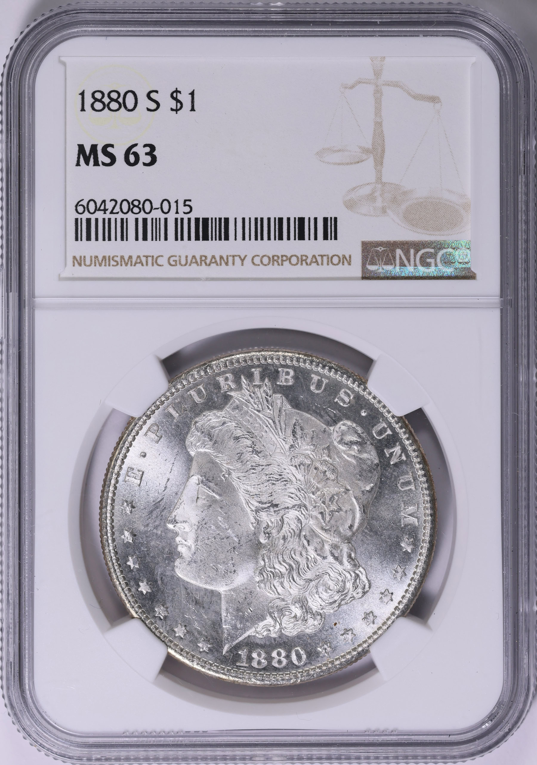 1880-S Morgan Silver Dollar NGC MS-63 (Item 1835749) | GreatCollections Coin Auctions