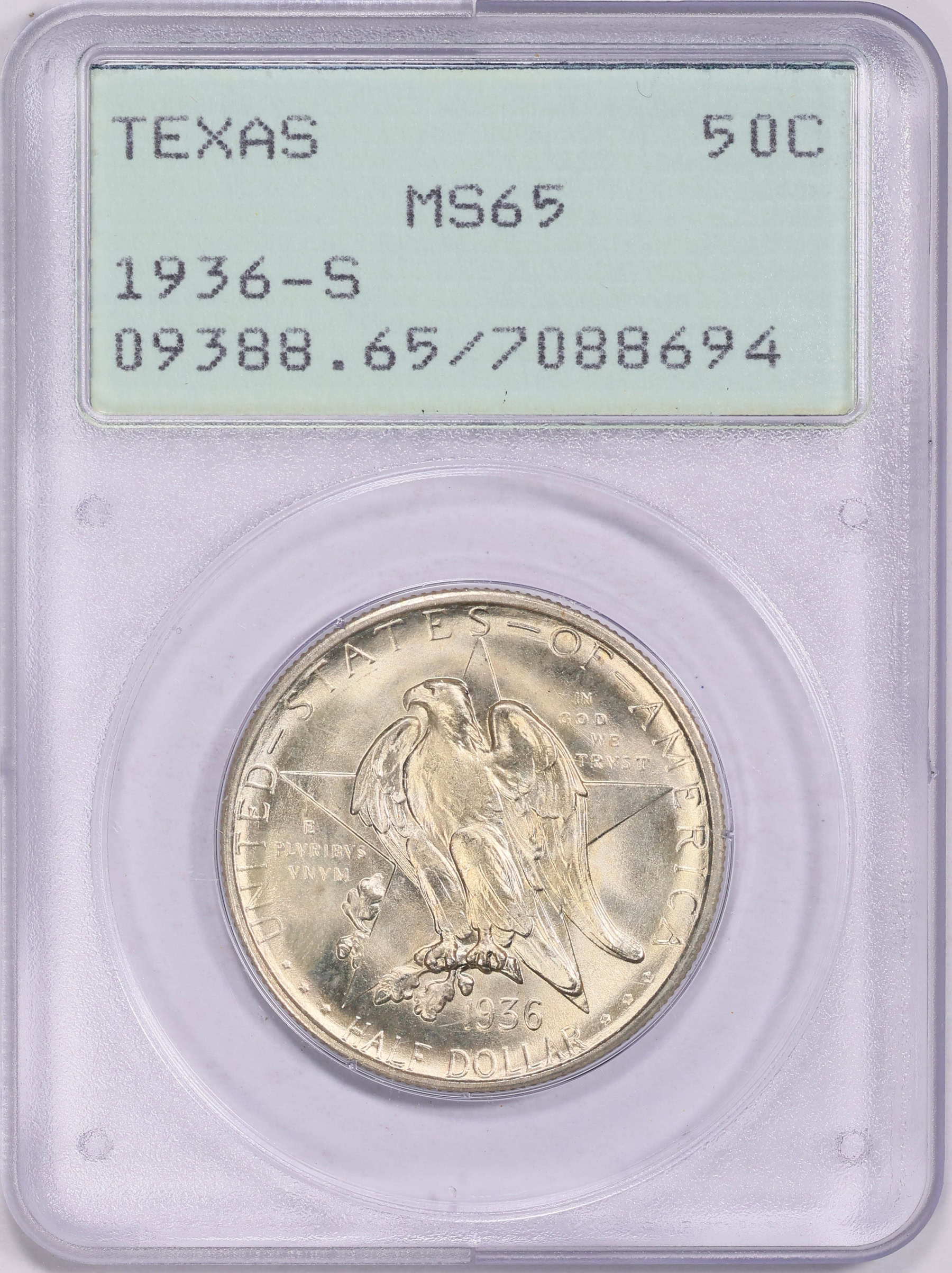 1936-S Texas Centennial Half Dollar PCGS MS-65 OGH (1st Gen) (Item ...