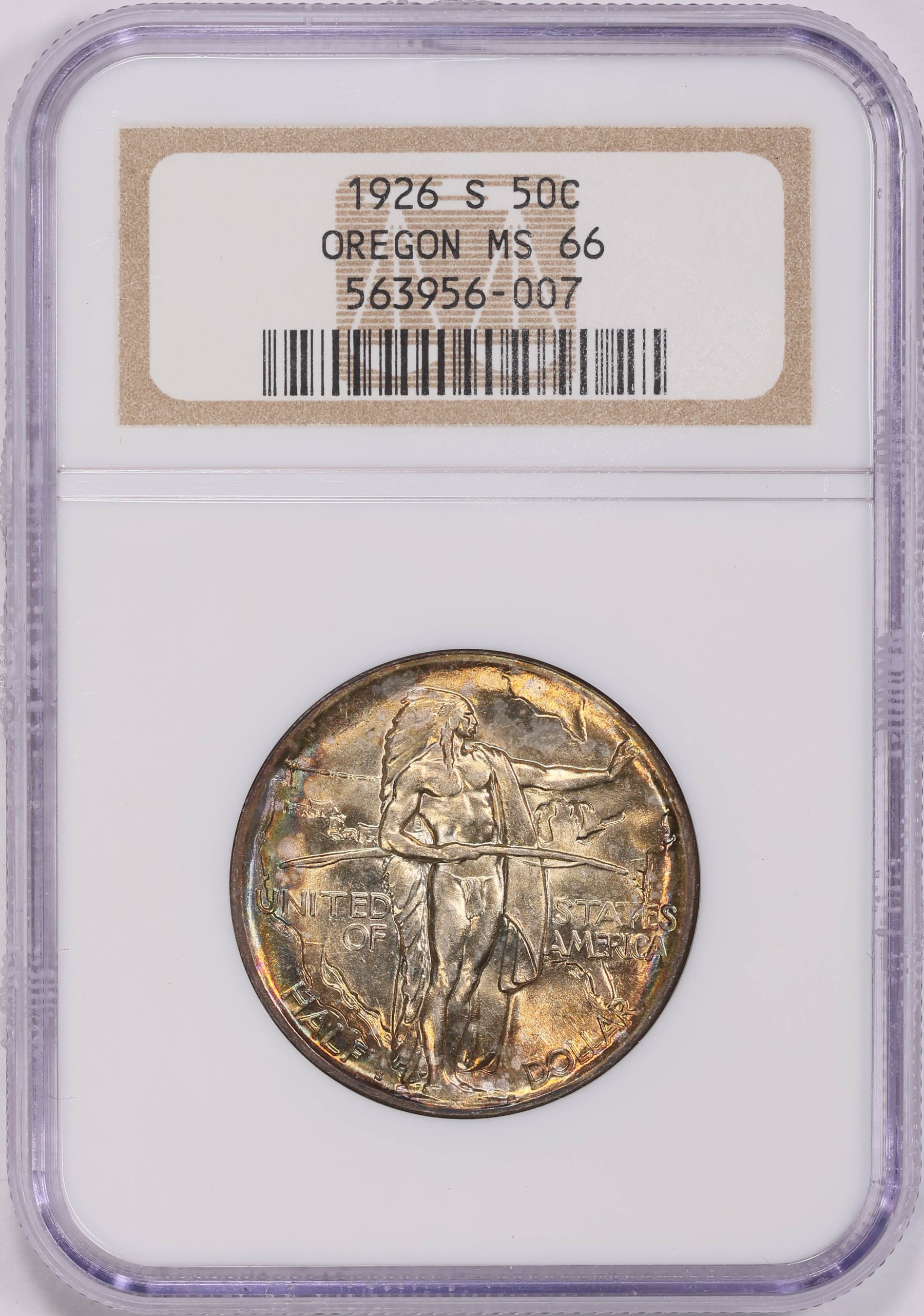 1926-S Oregon Trail Memorial Half Dollar NGC MS-66 (Toned) (Item ...