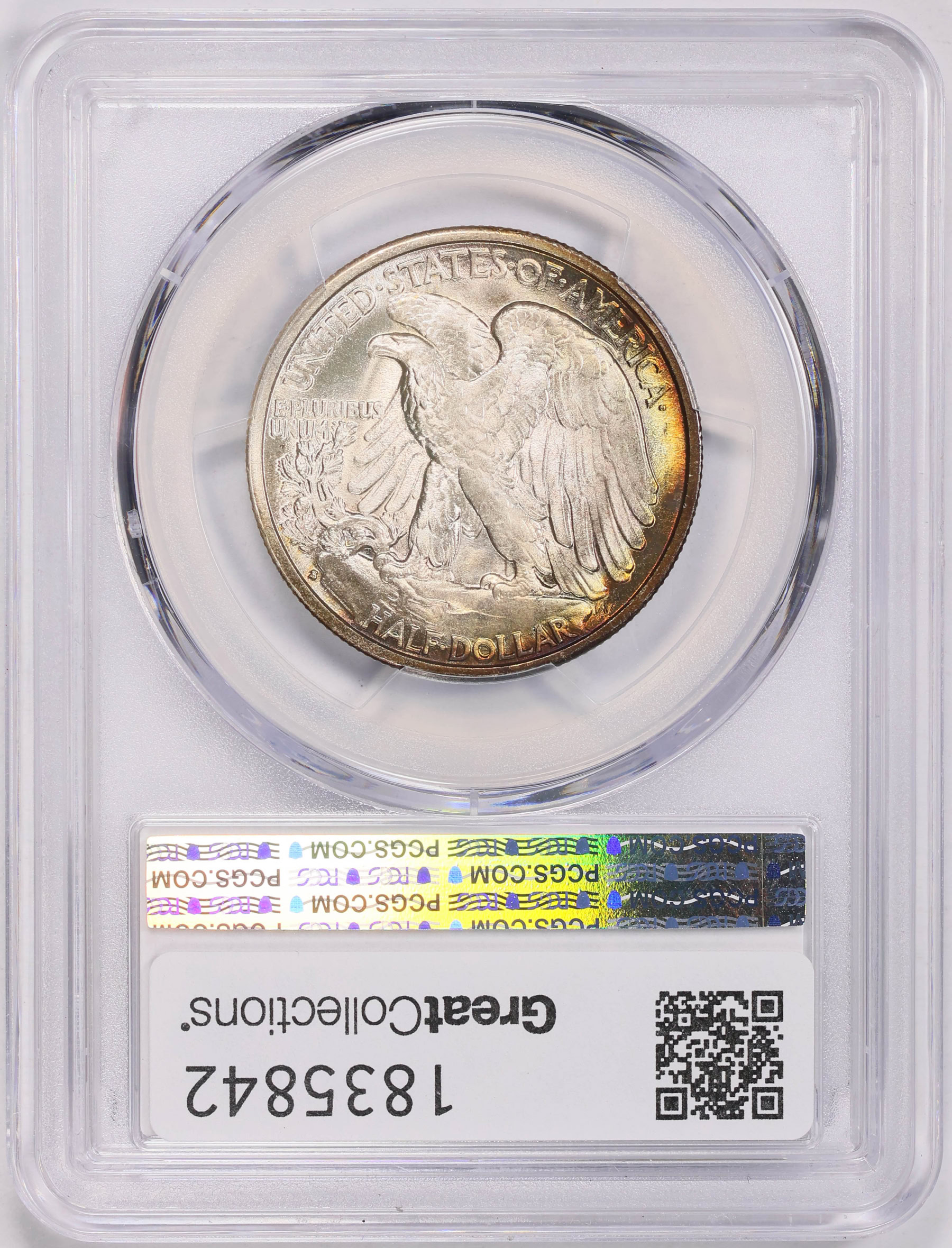 1941-S Walking Liberty Half Dollar PCGS MS-66+ (CAC Green) (Toned) (Item 1835842 ...