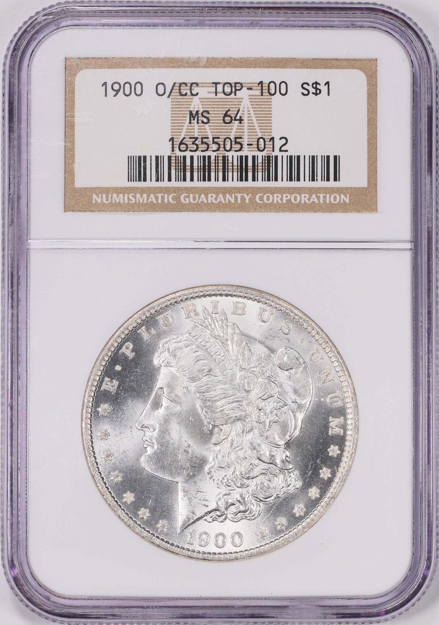 1900-O/CC Morgan Silver Dollar Top 100 NGC MS-64 (Item 1835856) | GreatCollections Coin Auctions