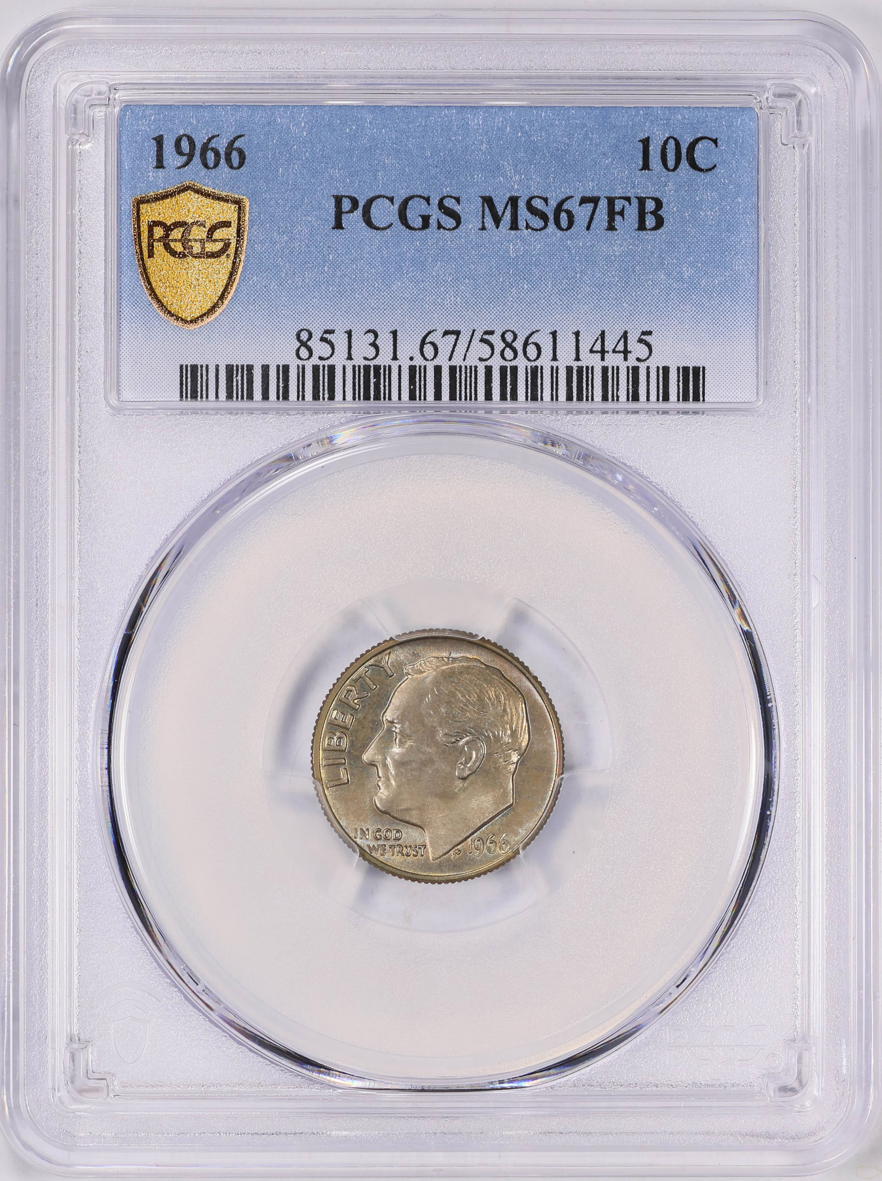 1966 Roosevelt Dime PCGS MS-67 FB (Item 1835861) | GreatCollections ...