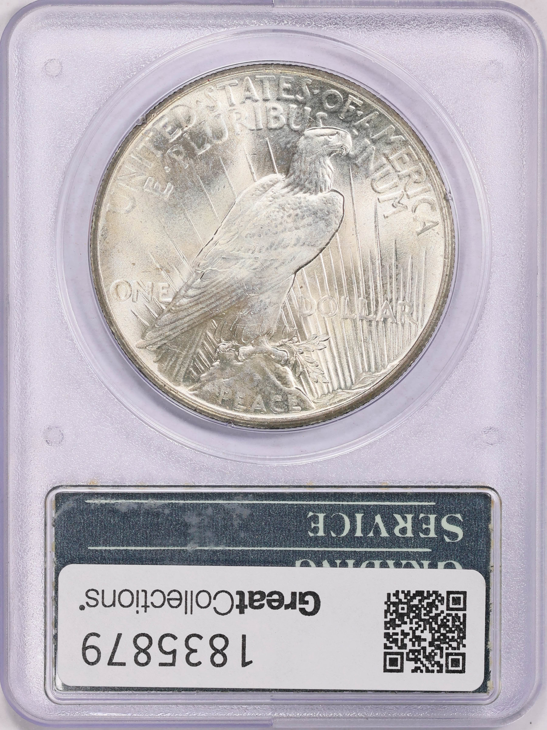 1925 Peace Silver Dollar PCGS MS-64 (CAC Green) OGH (1st Gen) (Item ...