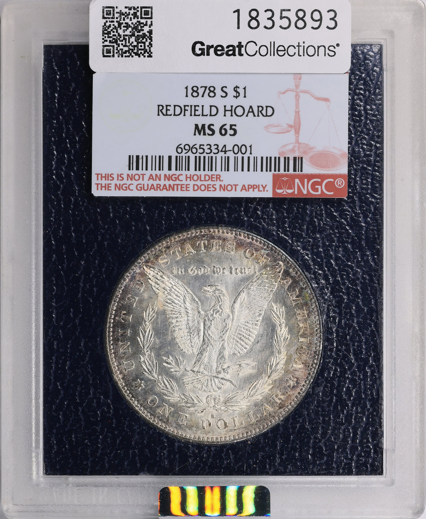 1878-S Morgan Silver Dollar Redfield Hoard NGC MS-65 (Paramount Black ...