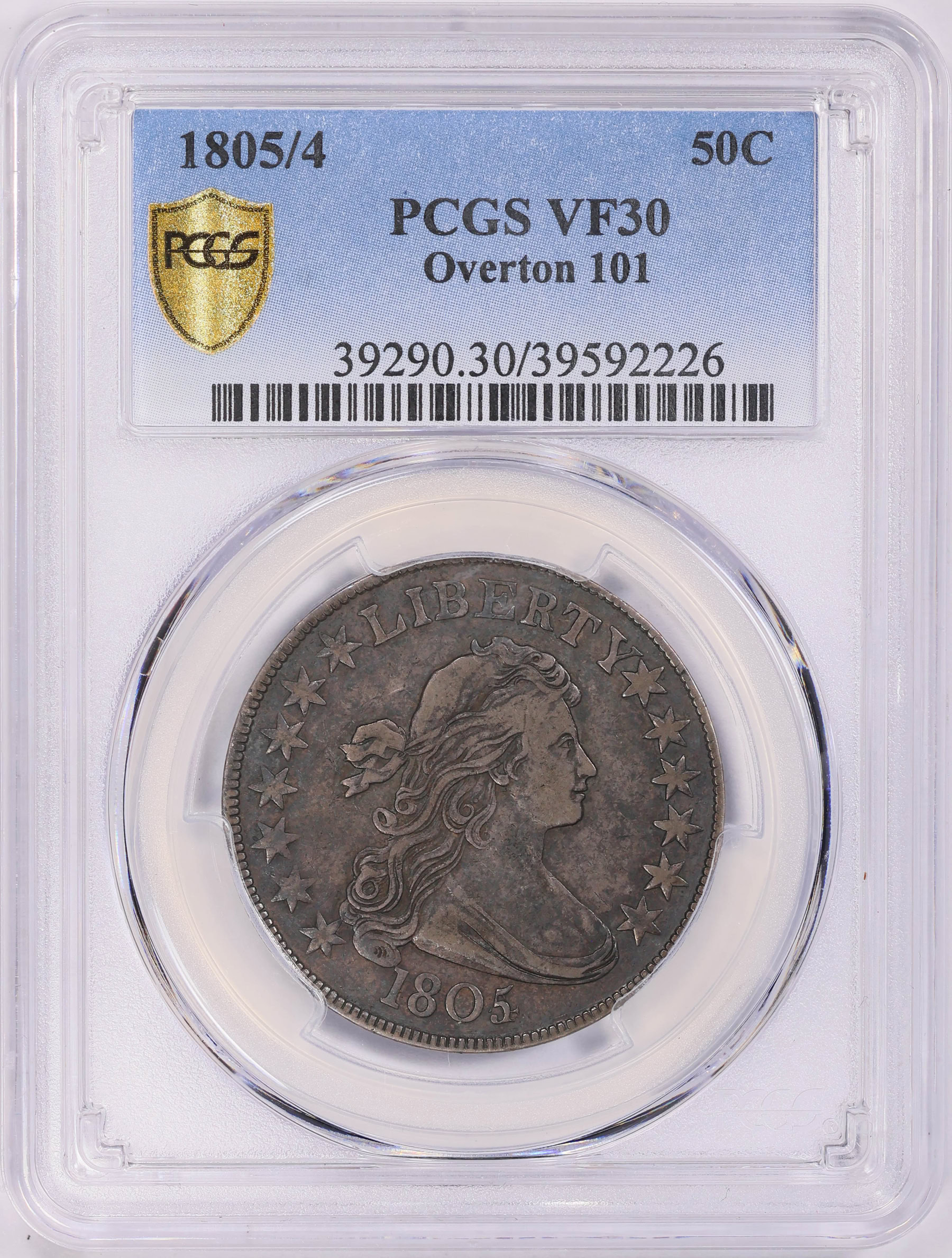 1805/4 Draped Bust Half Dollar Overton 101 PCGS VF-30 (Item 1835931) | GreatCollections Coin ...
