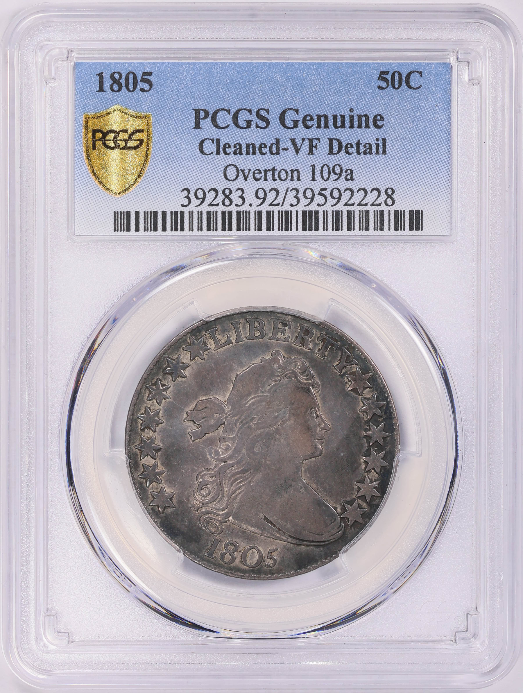 1805 Draped Bust Half Dollar Overton 109a PCGS Genuine VF Details (Item 1835932 ...