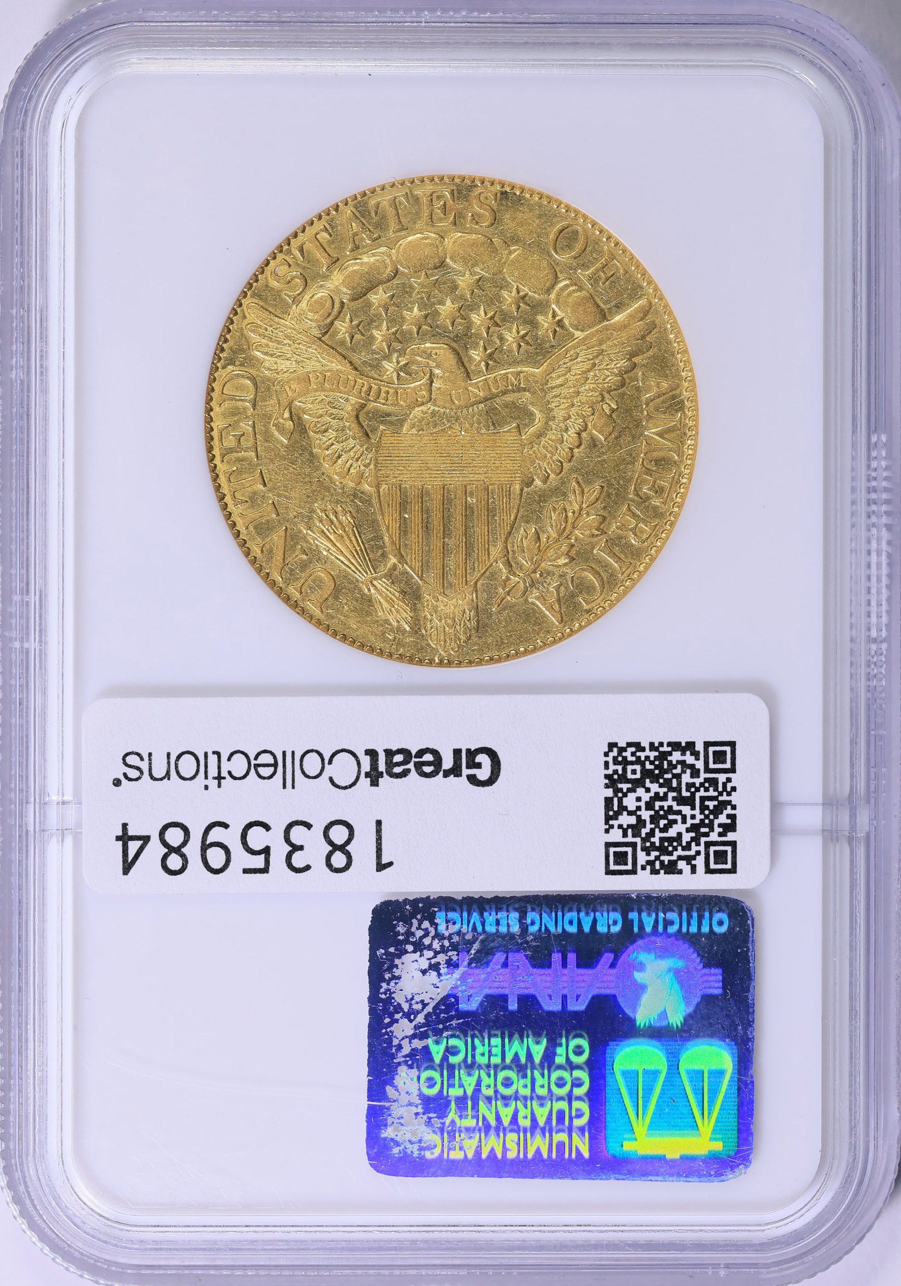 1804 Capped Bust Gold Eagle NGC AU-58 (Item 1835984) | GreatCollections ...