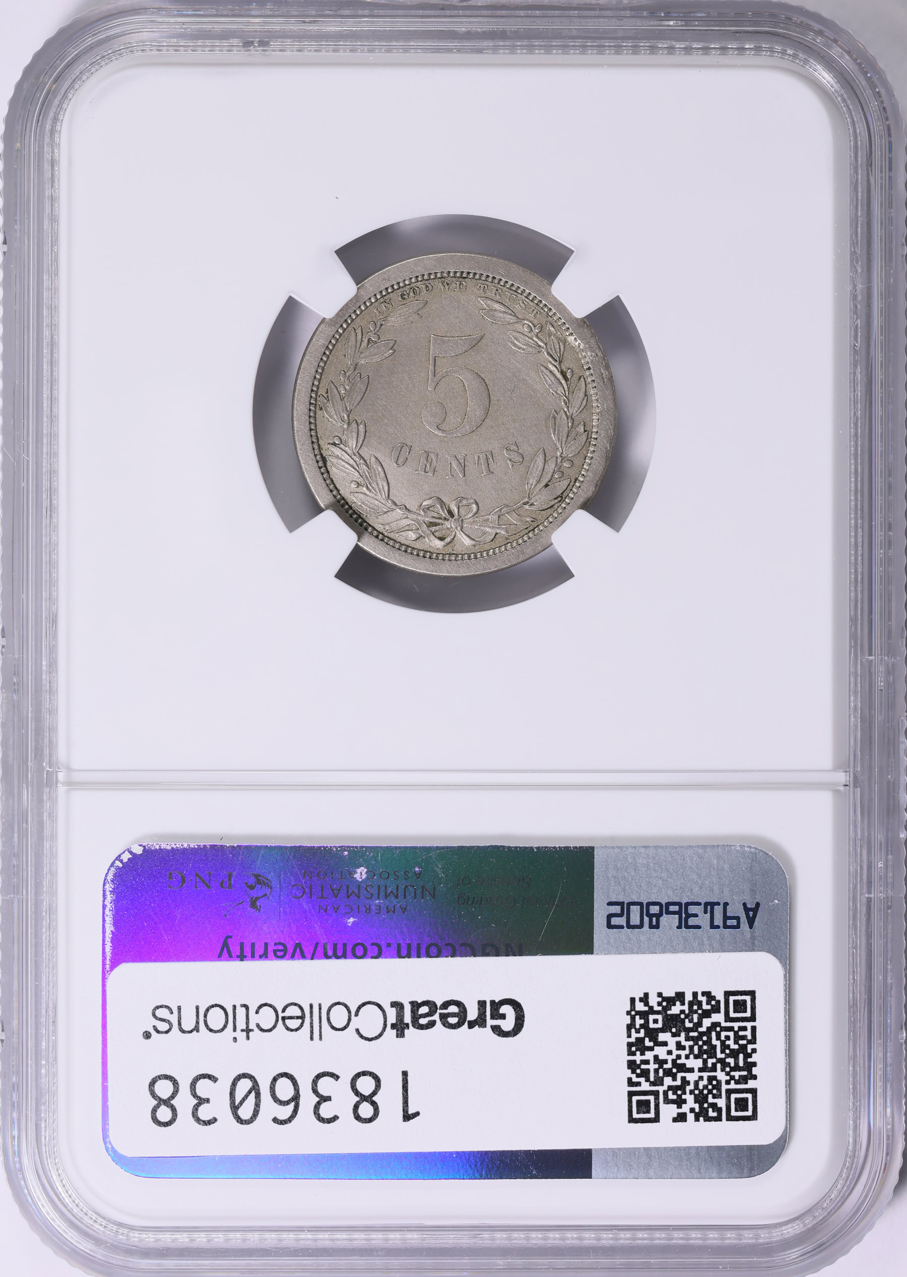 Pattern 1868 5c J-623 NGC Proof AU Details (Item 1836038) | GreatCollections Coin Auctions