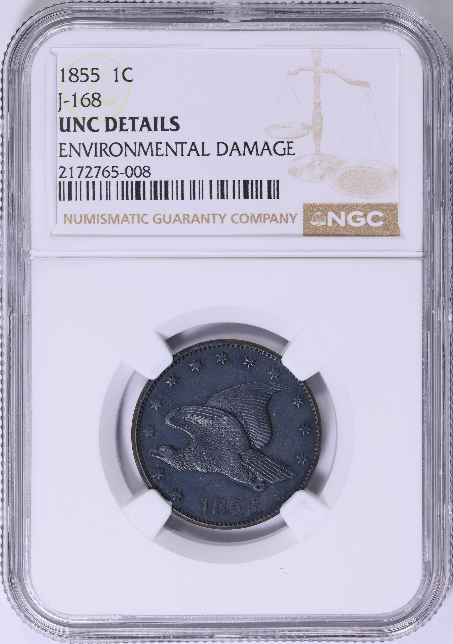 Pattern 1855 1c J-168 NGC Unc Details (Item 1836041) | GreatCollections ...