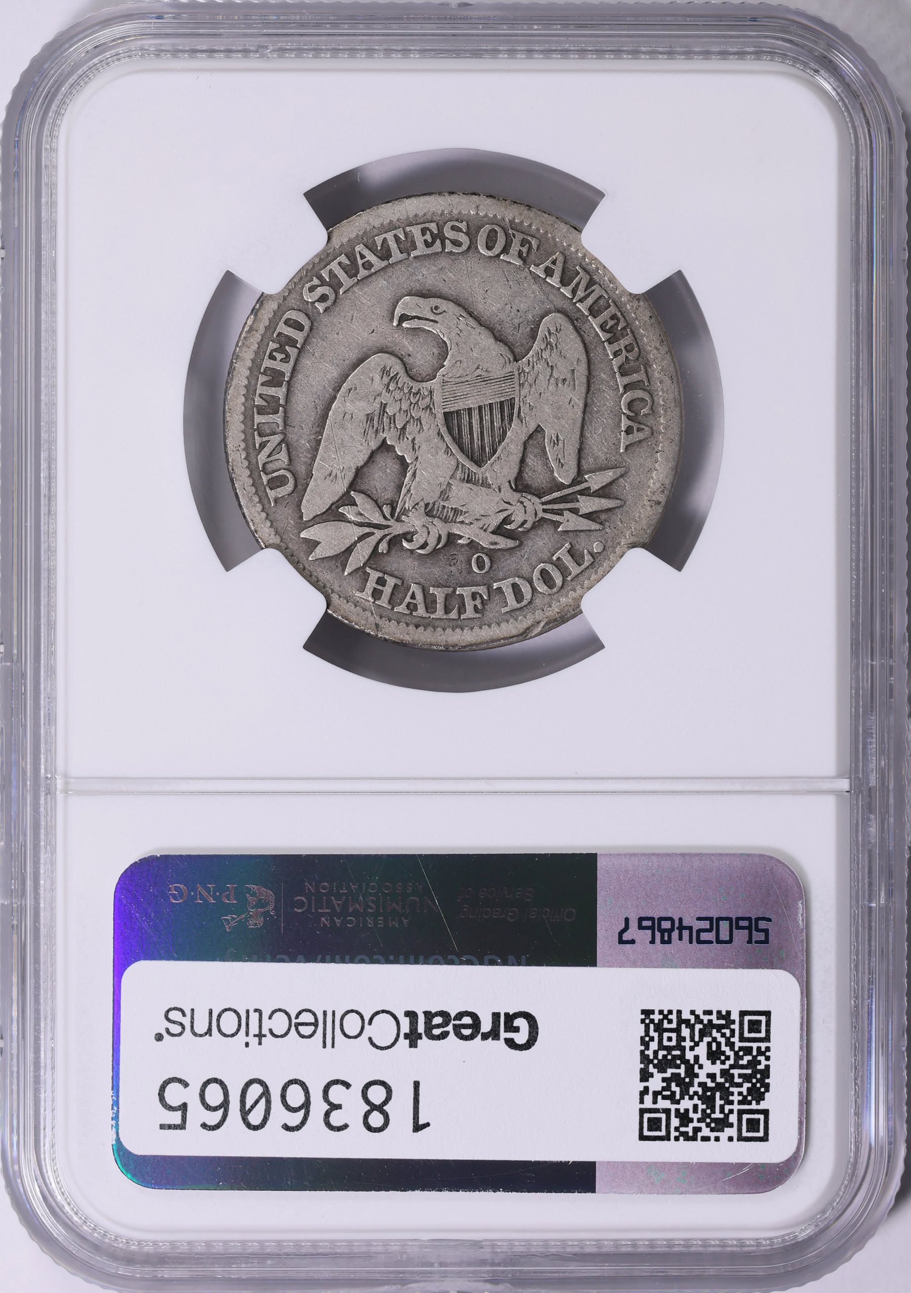 1849-O Seated Liberty Half Dollar NGC VG-08 (Toned) (Item 1836065) | GreatCollections Coin Auctions