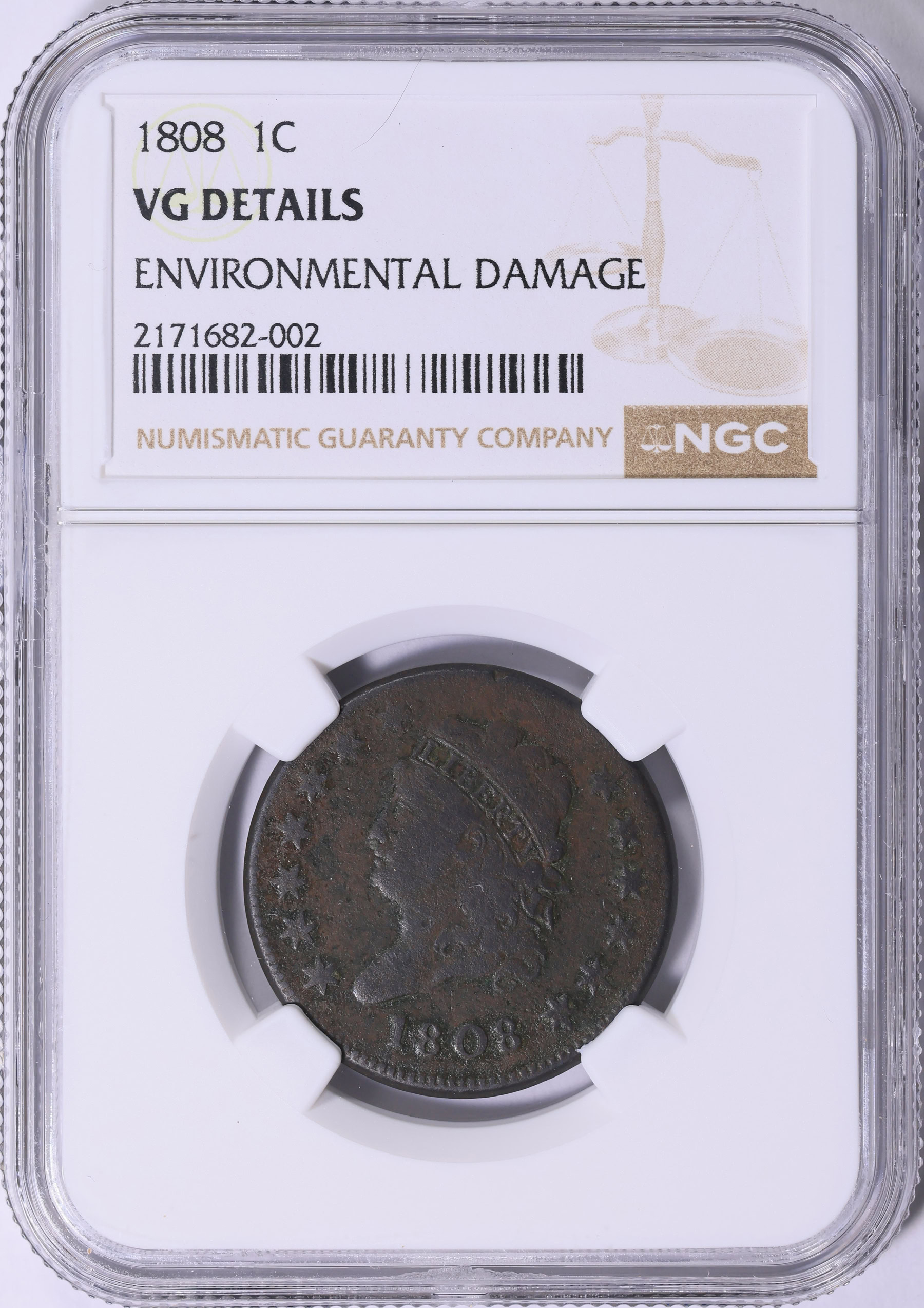 1808 Classic Cent NGC VG Details (Item 1836072) | GreatCollections Coin ...