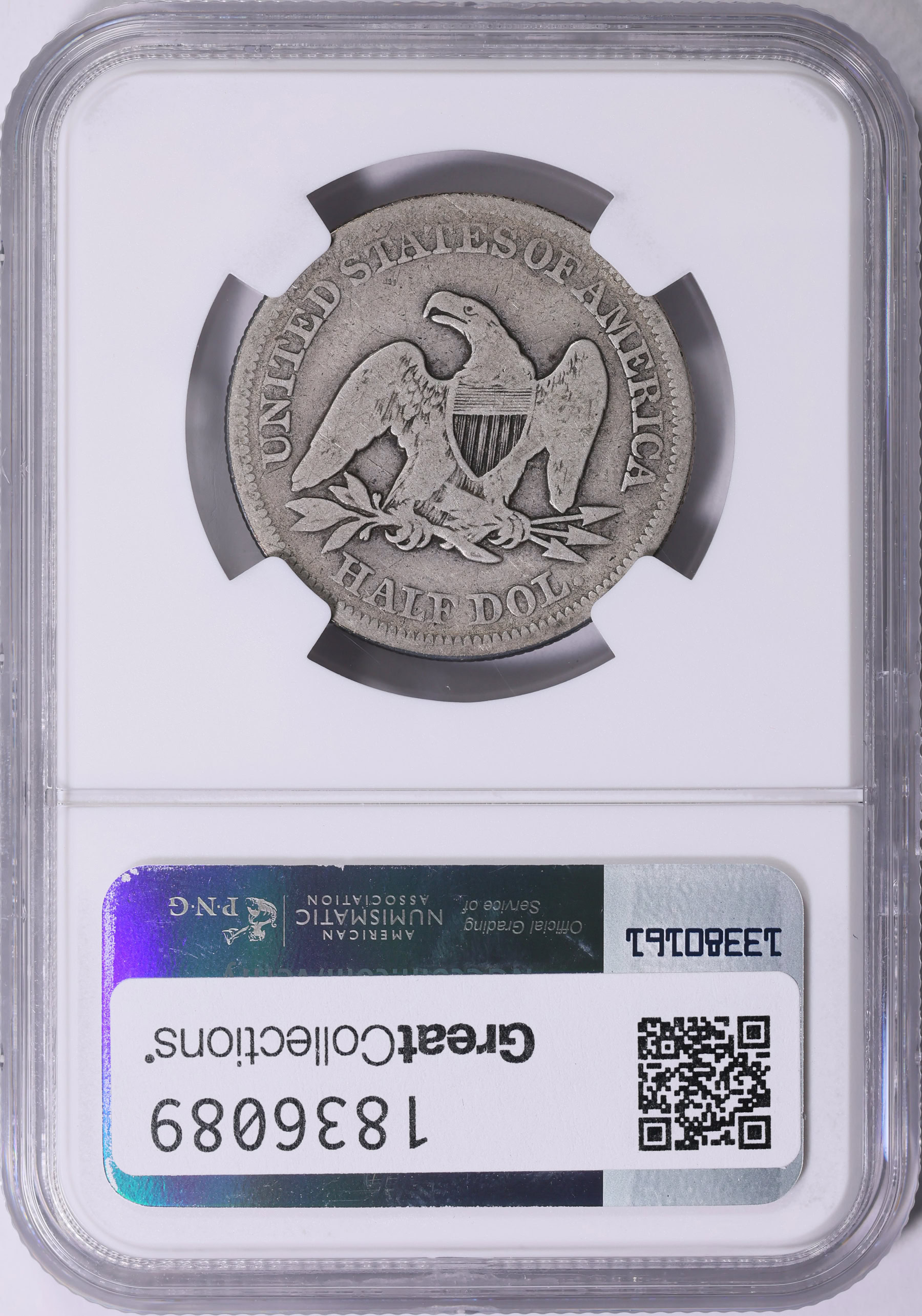 1855 Seated Liberty Half Dollar Arrows NGC G-06 (Toned) (Item 1836089) | GreatCollections Coin ...