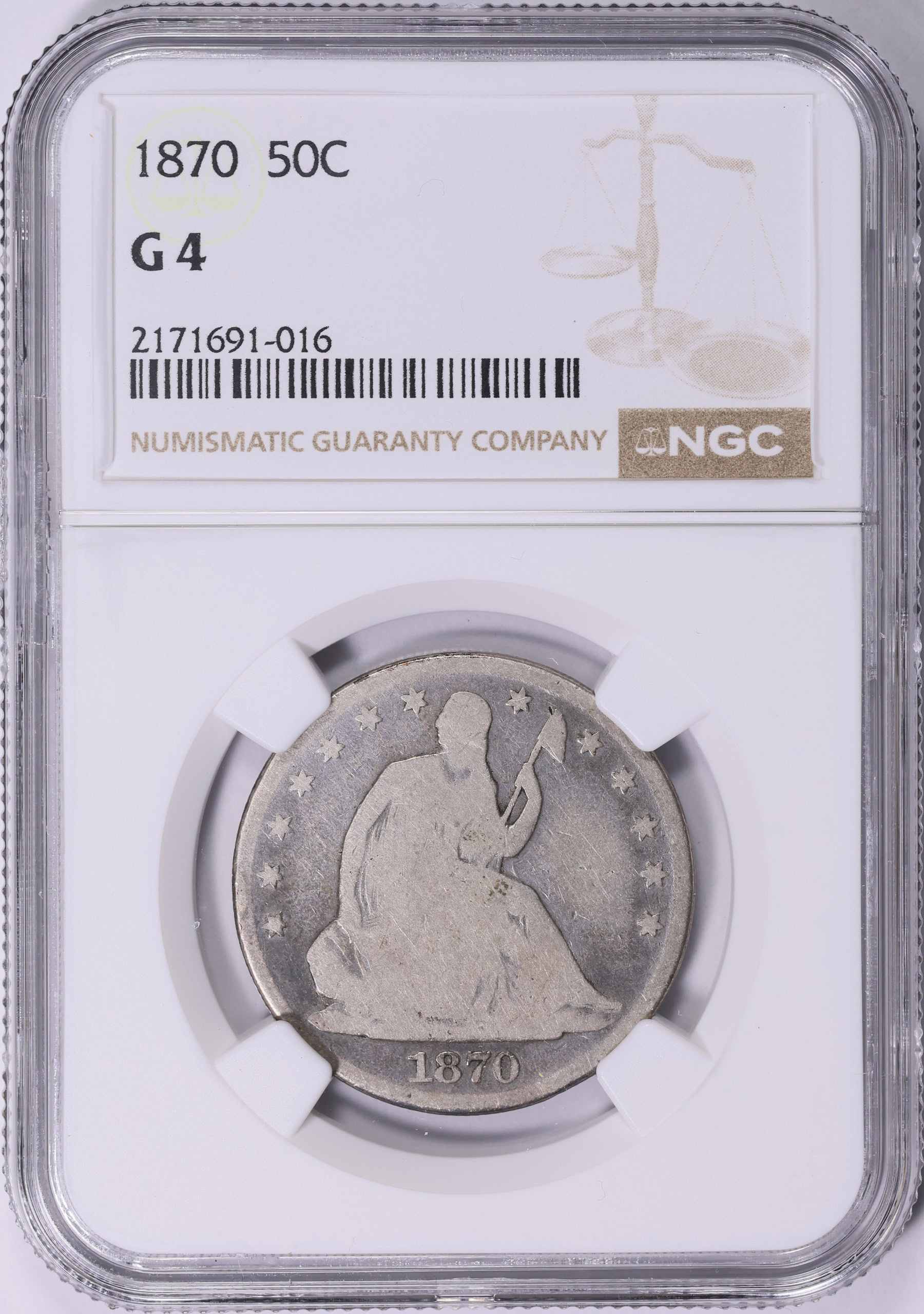 1870 Seated Liberty Half Dollar NGC G-04 (Item 1836124) | GreatCollections Coin Auctions