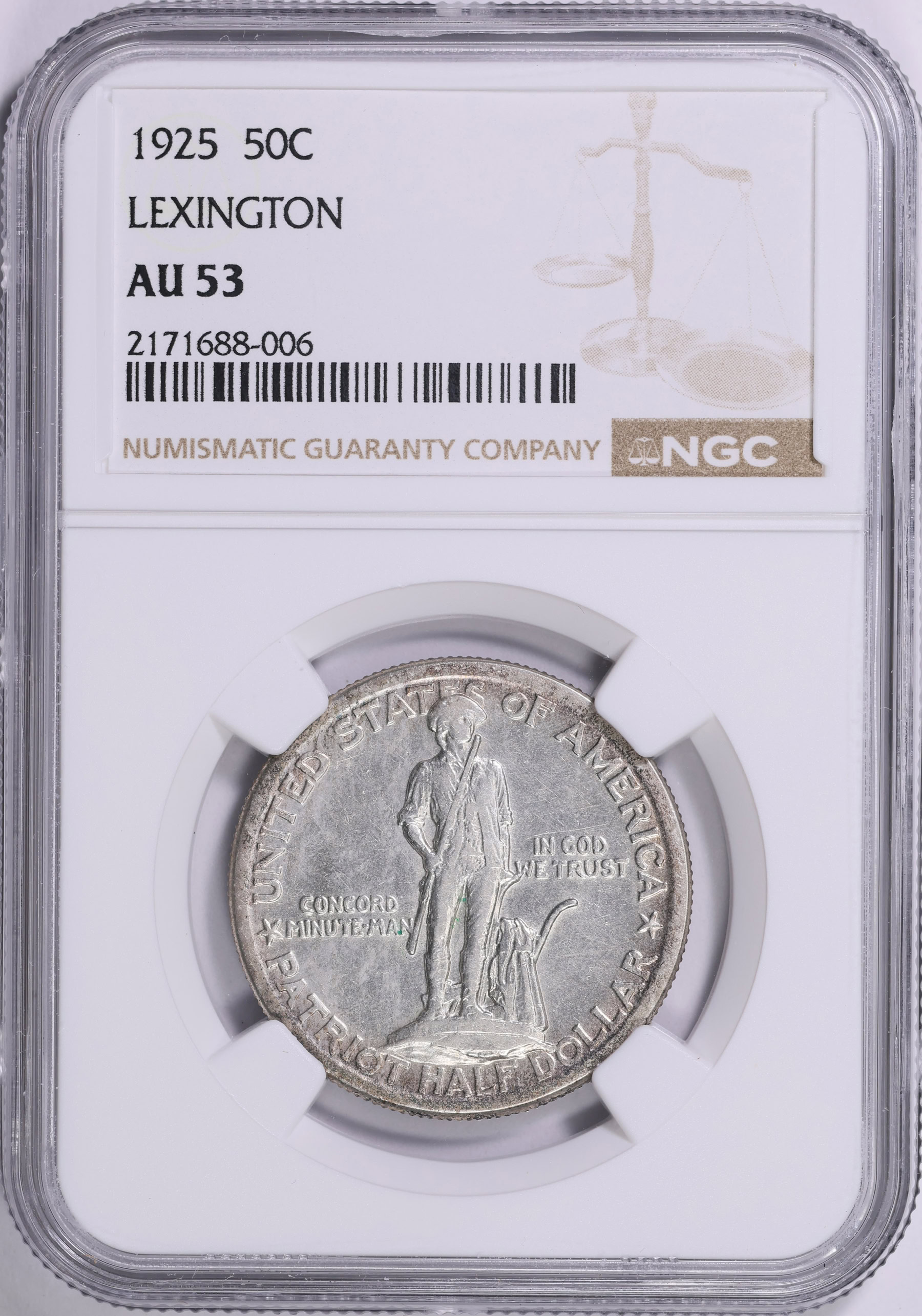 1925 Lexington-Concord Sesquicentennial Half Dollar NGC AU-53 (Item ...