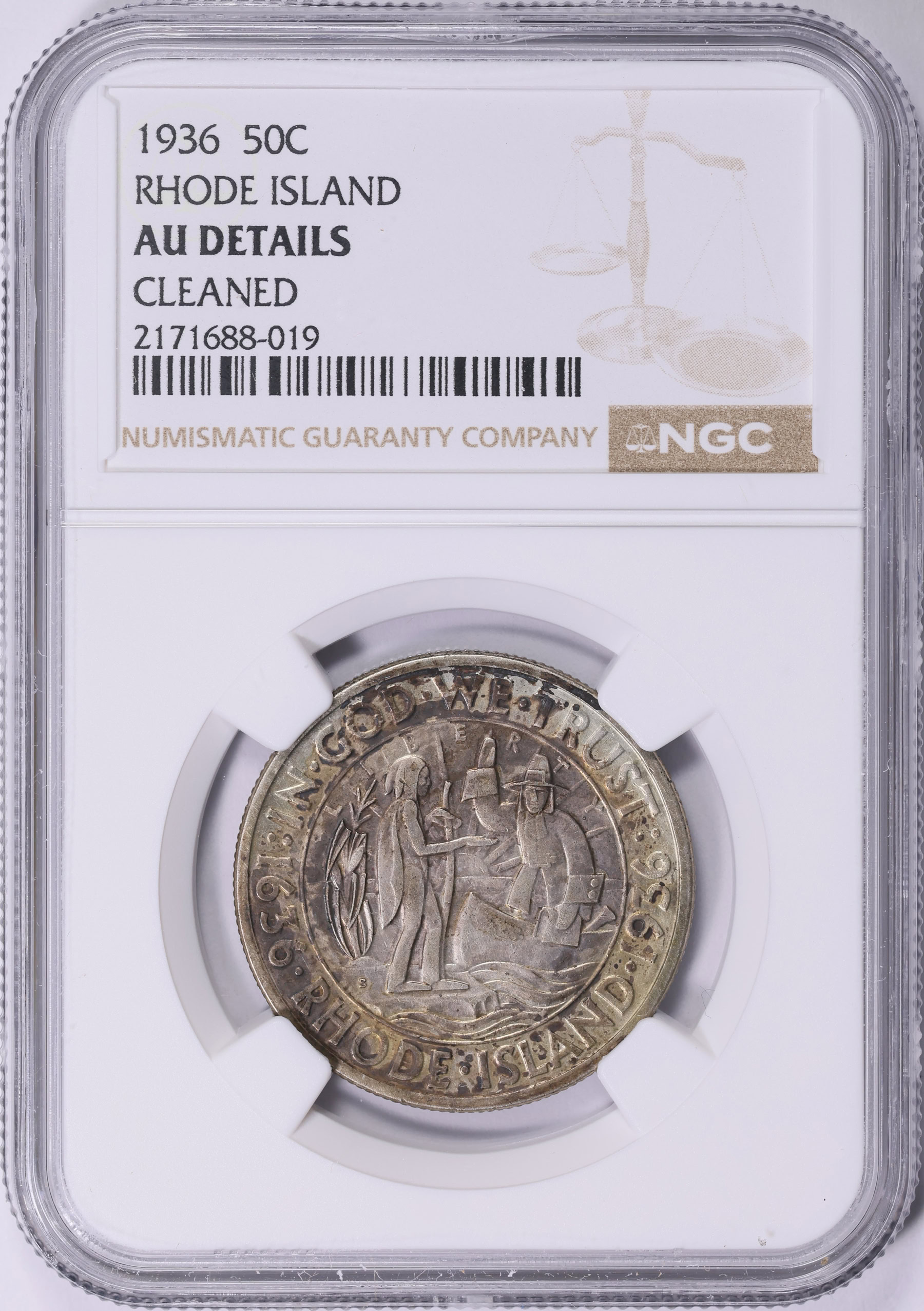 1936 Providence, Rhode Island Tercentenary Half Dollar NGC AU Details ...