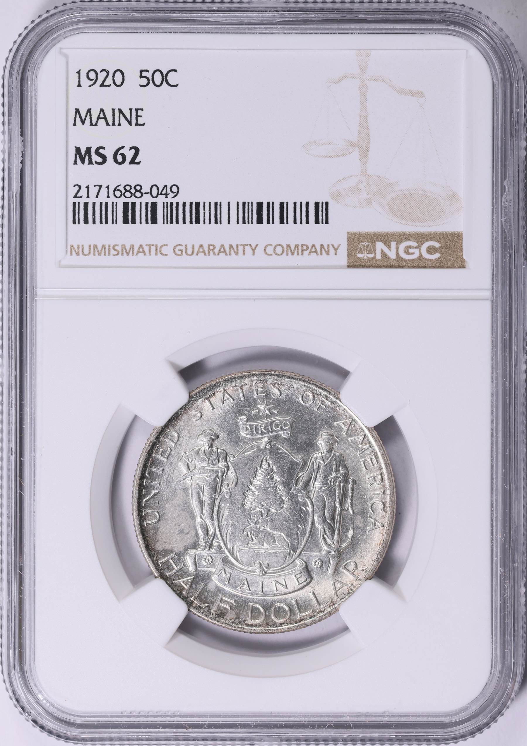 1920 Maine Centennial Half Dollar NGC MS-62 (Item 1836243 ...