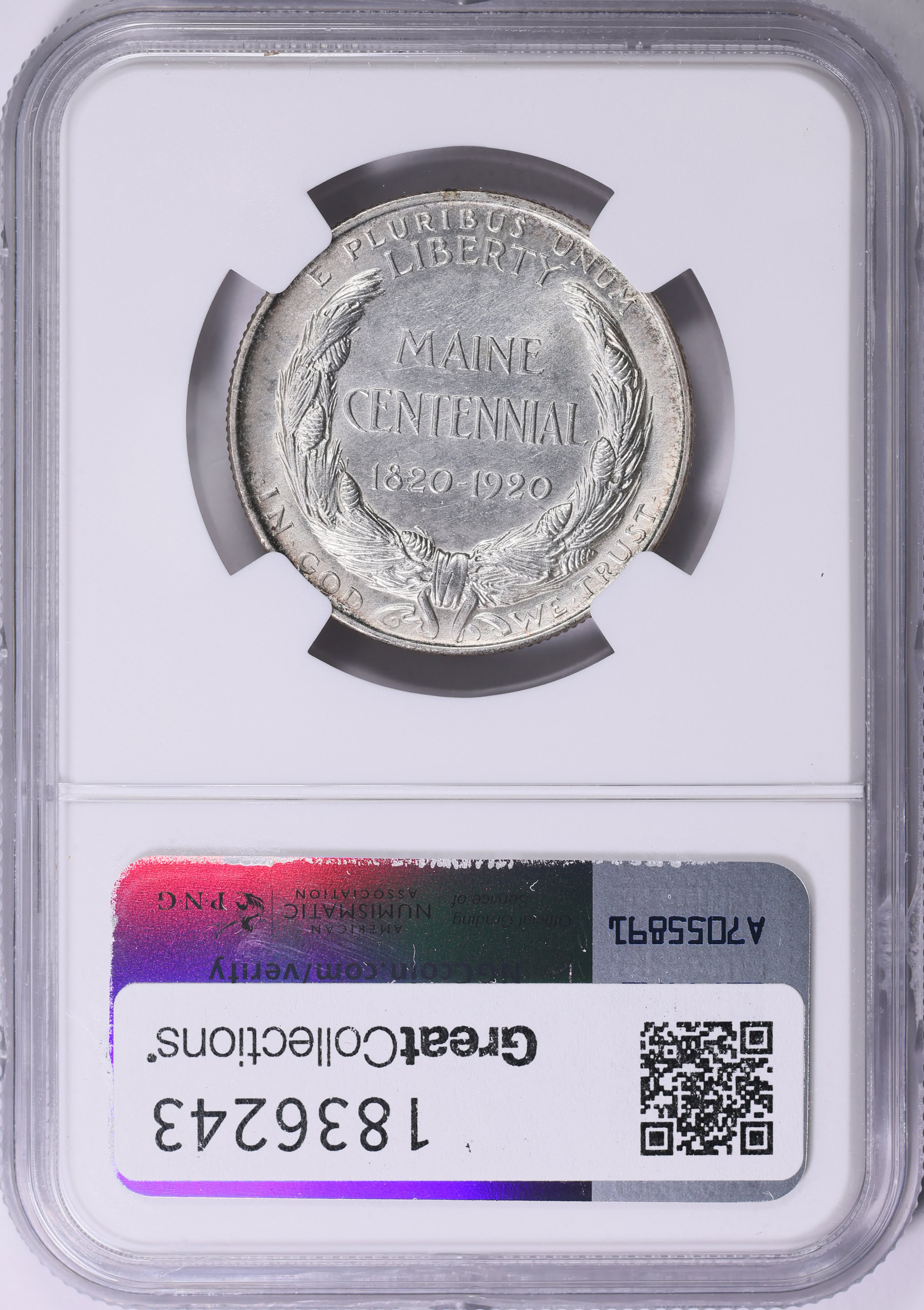 1920 Maine Centennial Half Dollar NGC MS-62 (Item 1836243 ...