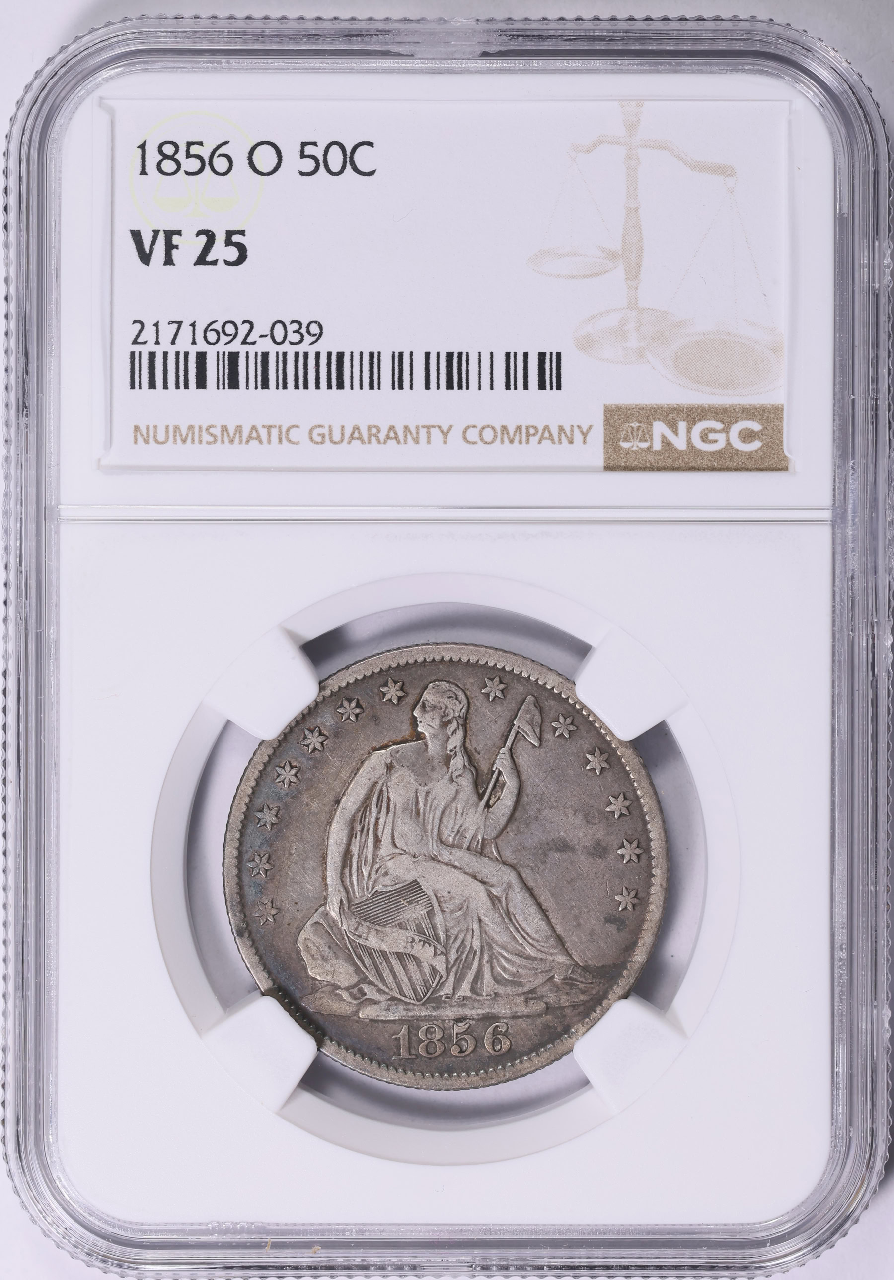 1856-O Seated Liberty Half Dollar NGC VF-25 (Toned) (Item 1836260 ...