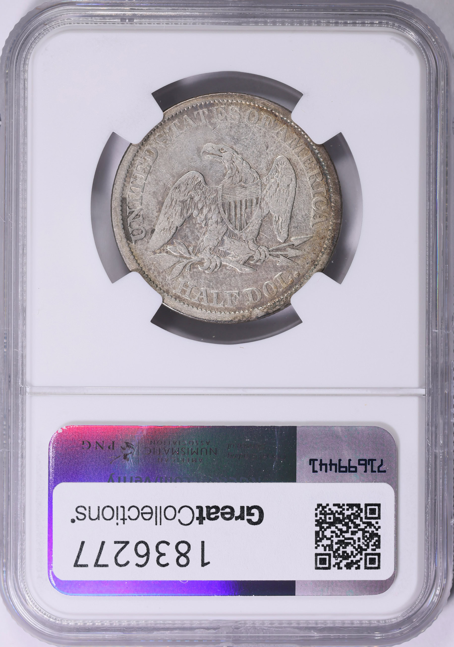1843 Seated Liberty Half Dollar NGC VG-08 (Toned) (Item 1836277 ...