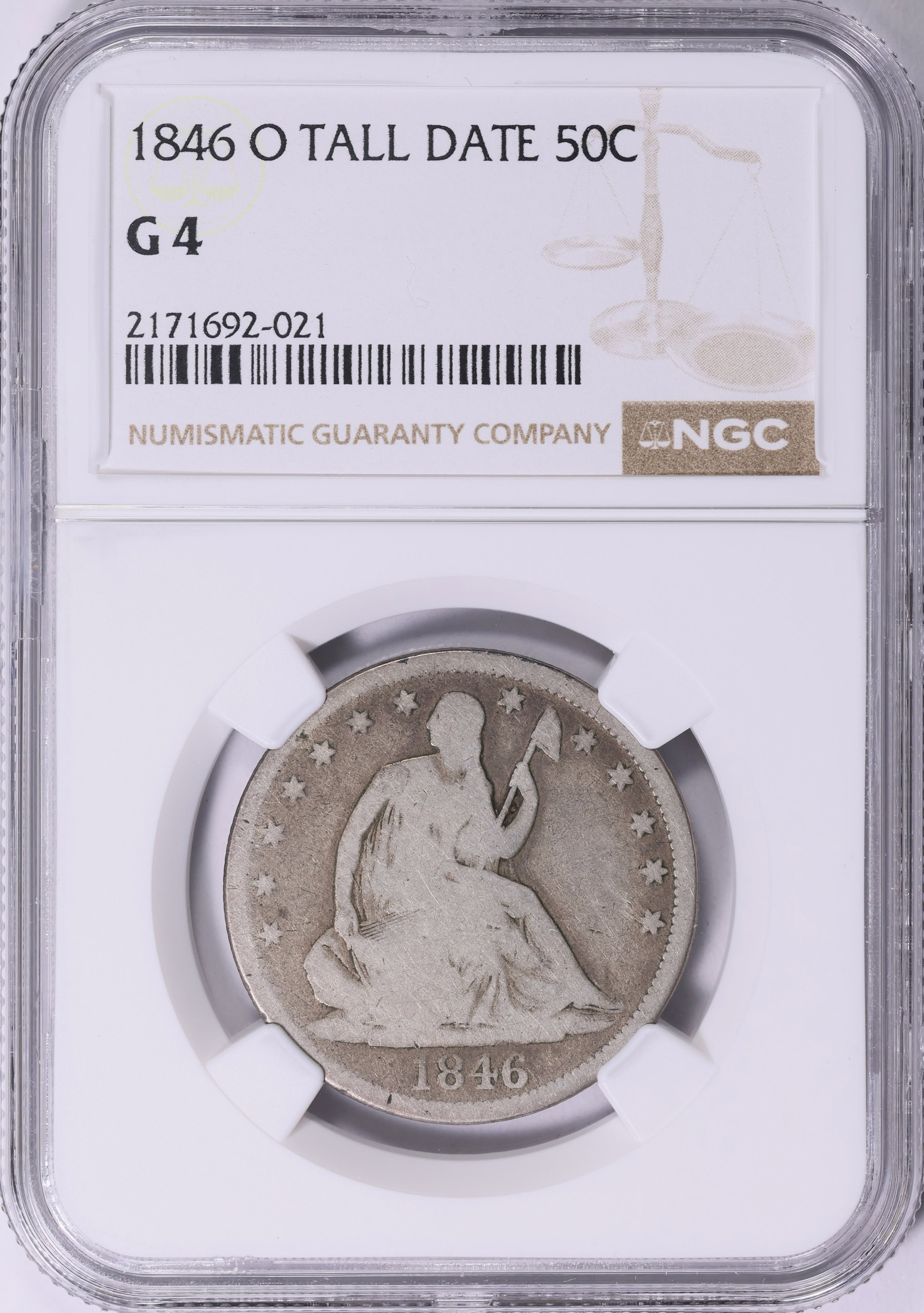 1846-O Seated Liberty Half Dollar Tall Date NGC G-04 (Item 1836279) | GreatCollections Coin Auctions