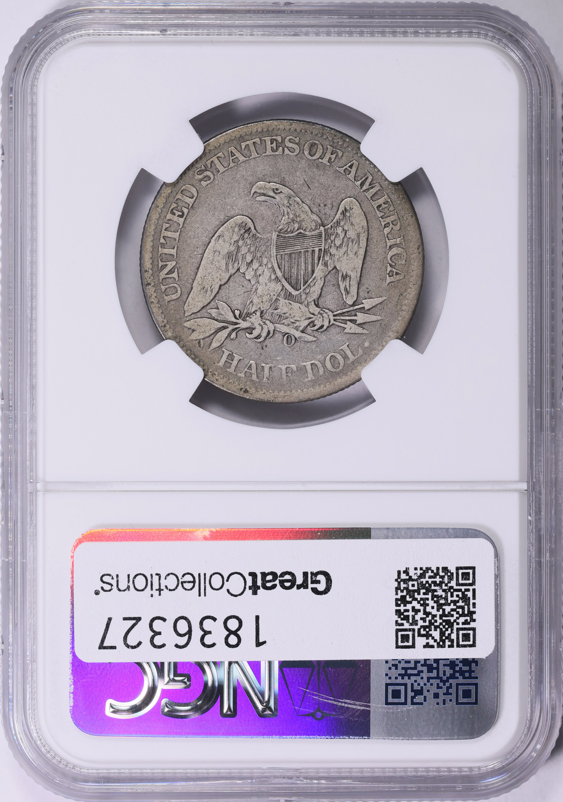 1860-O Seated Liberty Half Dollar NGC VG-08 (Toned) (Item 1836327) | GreatCollections Coin Auctions