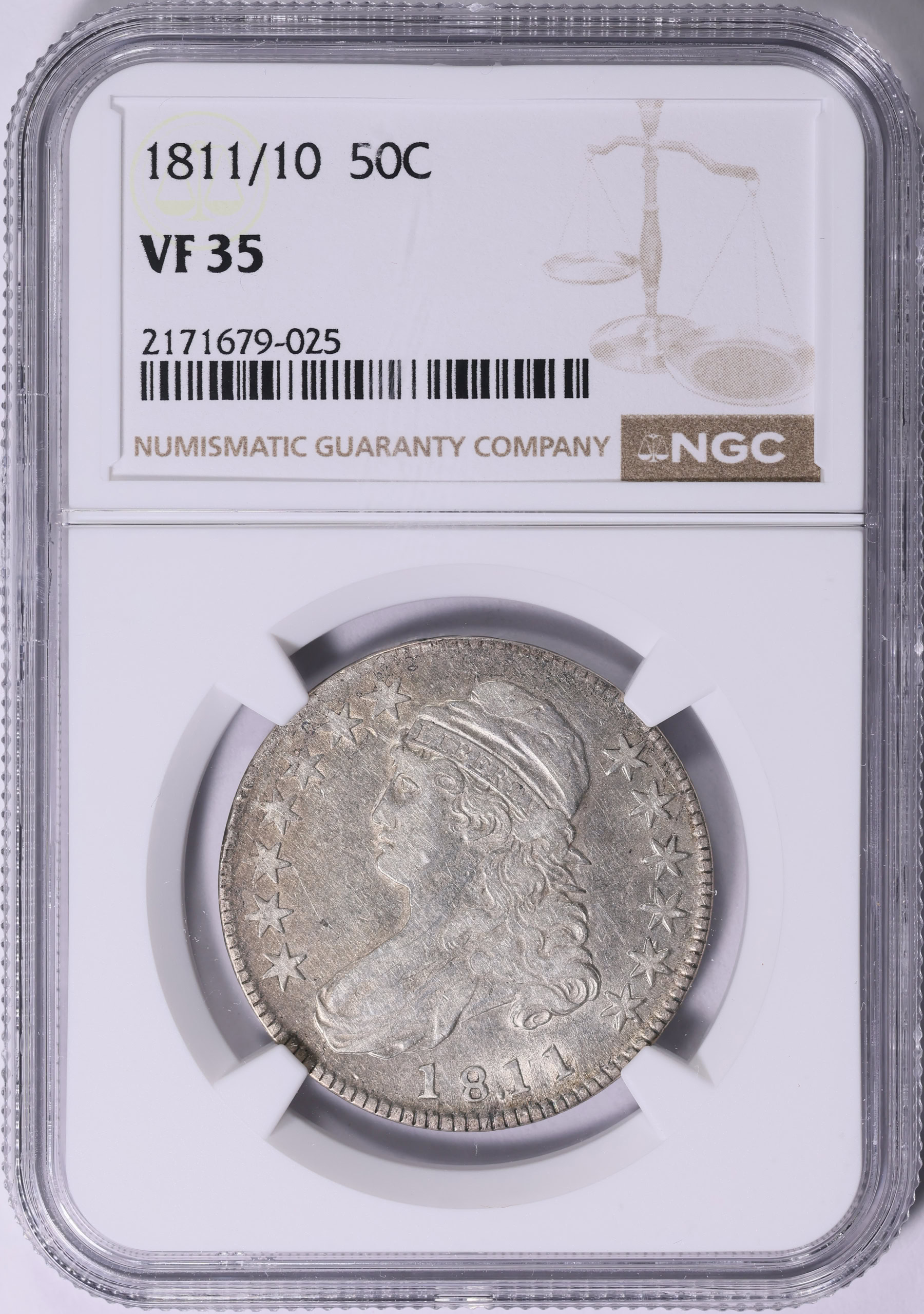 1811/10 Capped Bust Half Dollar NGC VF-35 (Item 1836385) | GreatCollections Coin Auctions