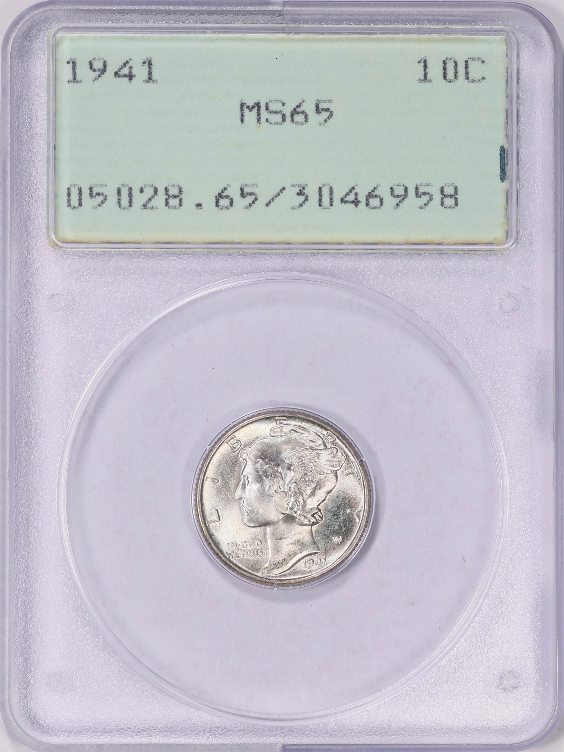 1941 Mercury Dime PCGS MS-65 OGH (1st Gen) (Item 1836412) | GreatCollections Coin Auctions