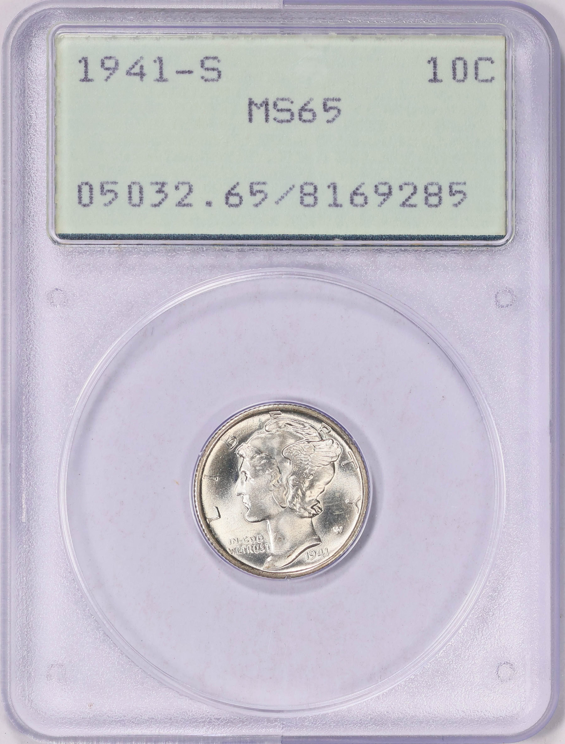 1941-S Mercury Dime PCGS MS-65 OGH (1st Gen) (Item 1836413) | GreatCollections Coin Auctions