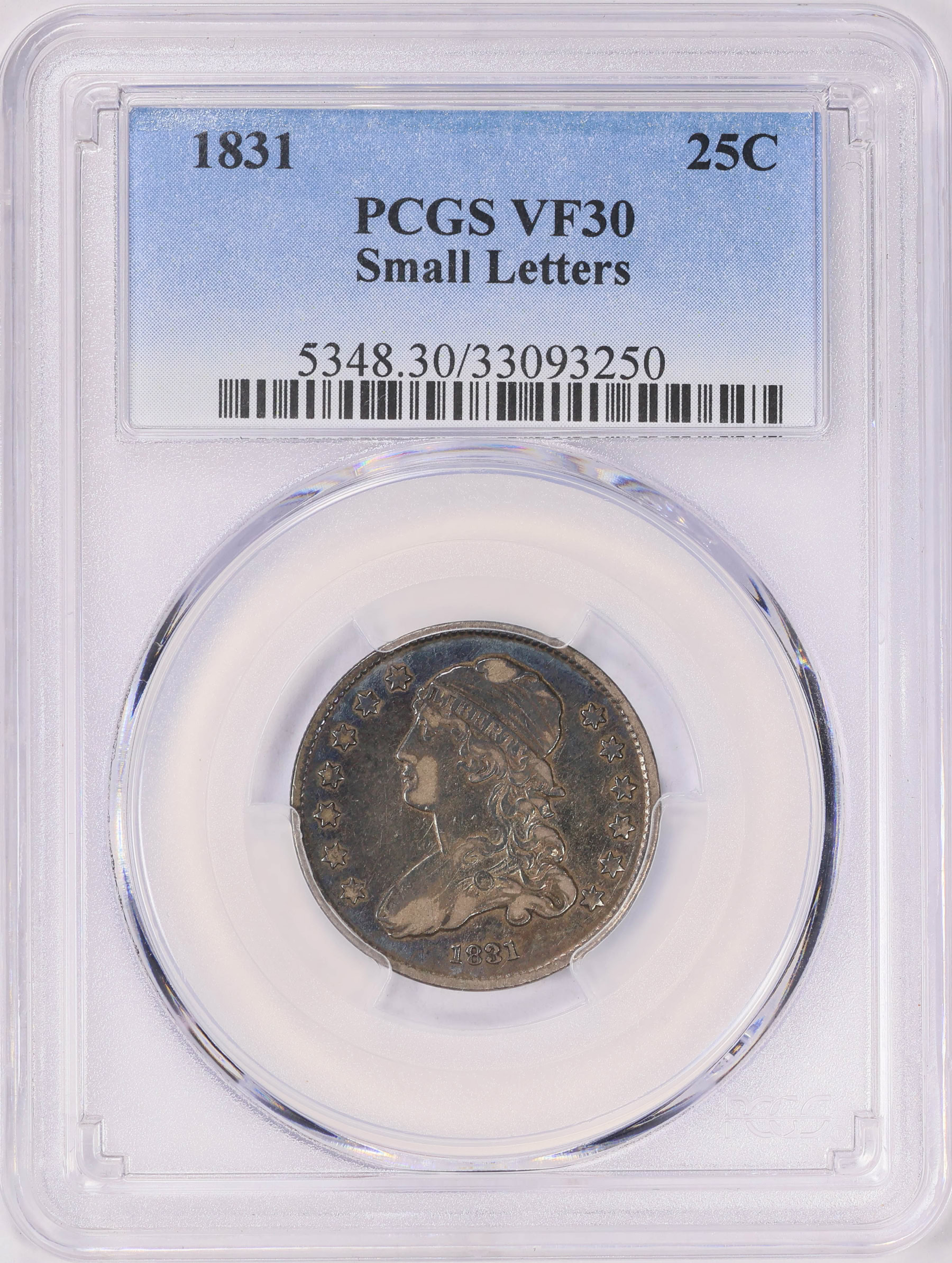1831 Capped Bust Quarter Small Letters PCGS VF-30 (Item 1836428 ...