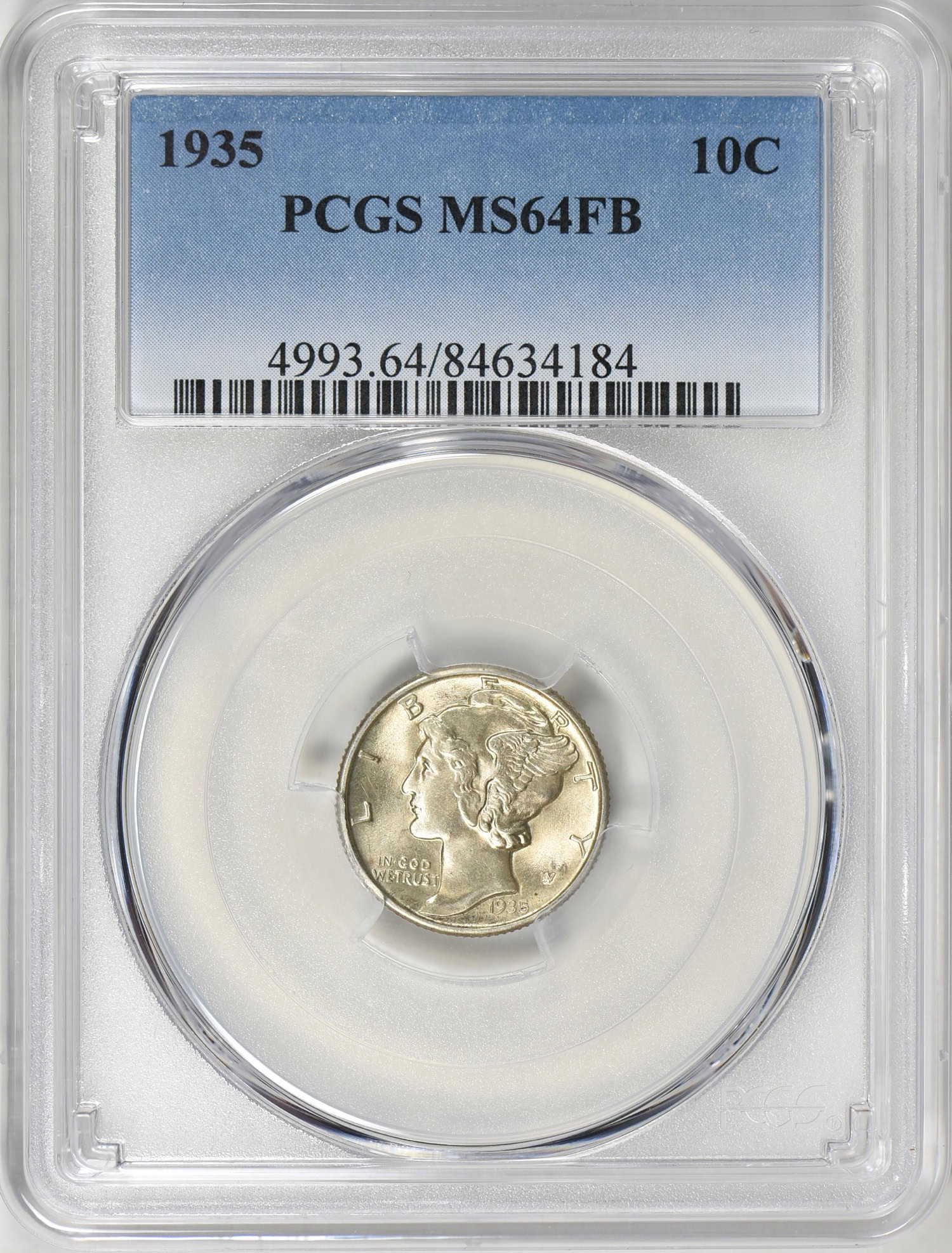 1935 Mercury Dime PCGS MS-64 FB (Item 1836432) | GreatCollections Coin Auctions