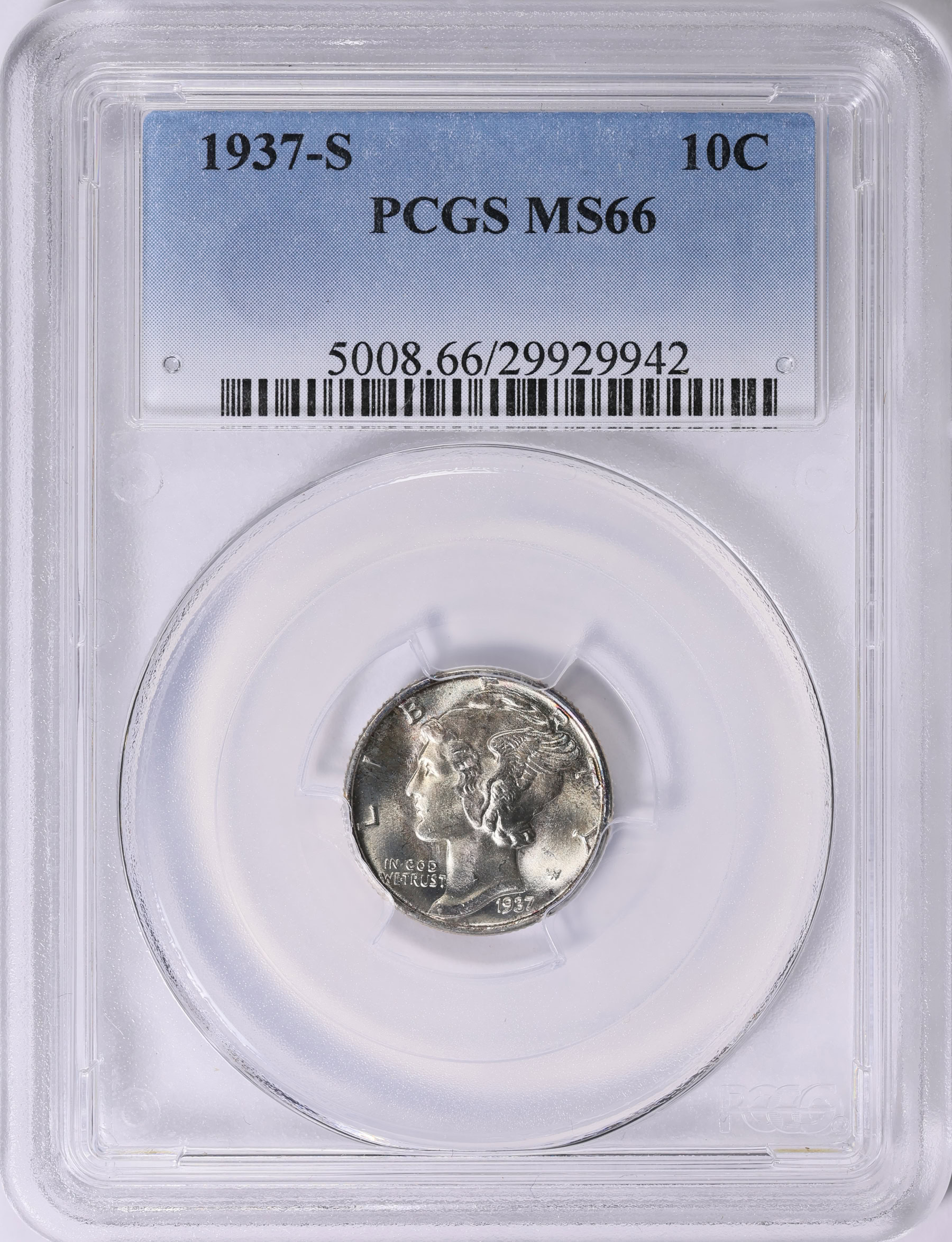 1937-S Mercury Dime PCGS MS-66 (Toned) (Item 1836436) | GreatCollections Coin Auctions
