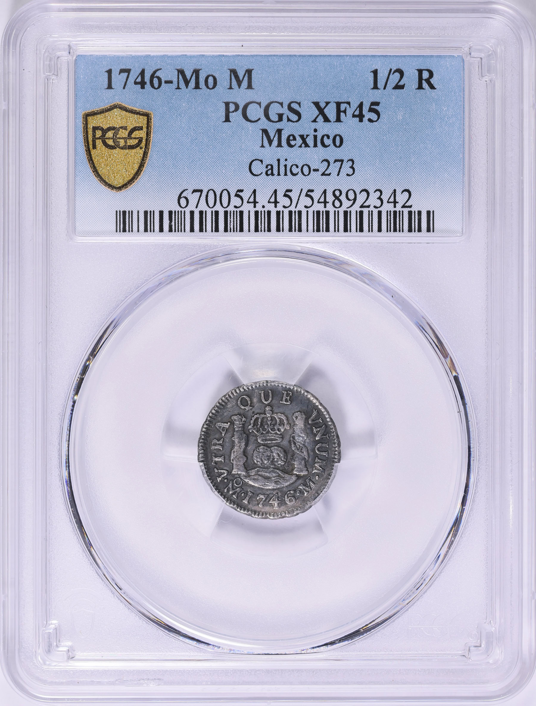 Mexico 1746-Mo M Silver 1/2 Real KM-66 PCGS XF-45 (Item 1836540 ...