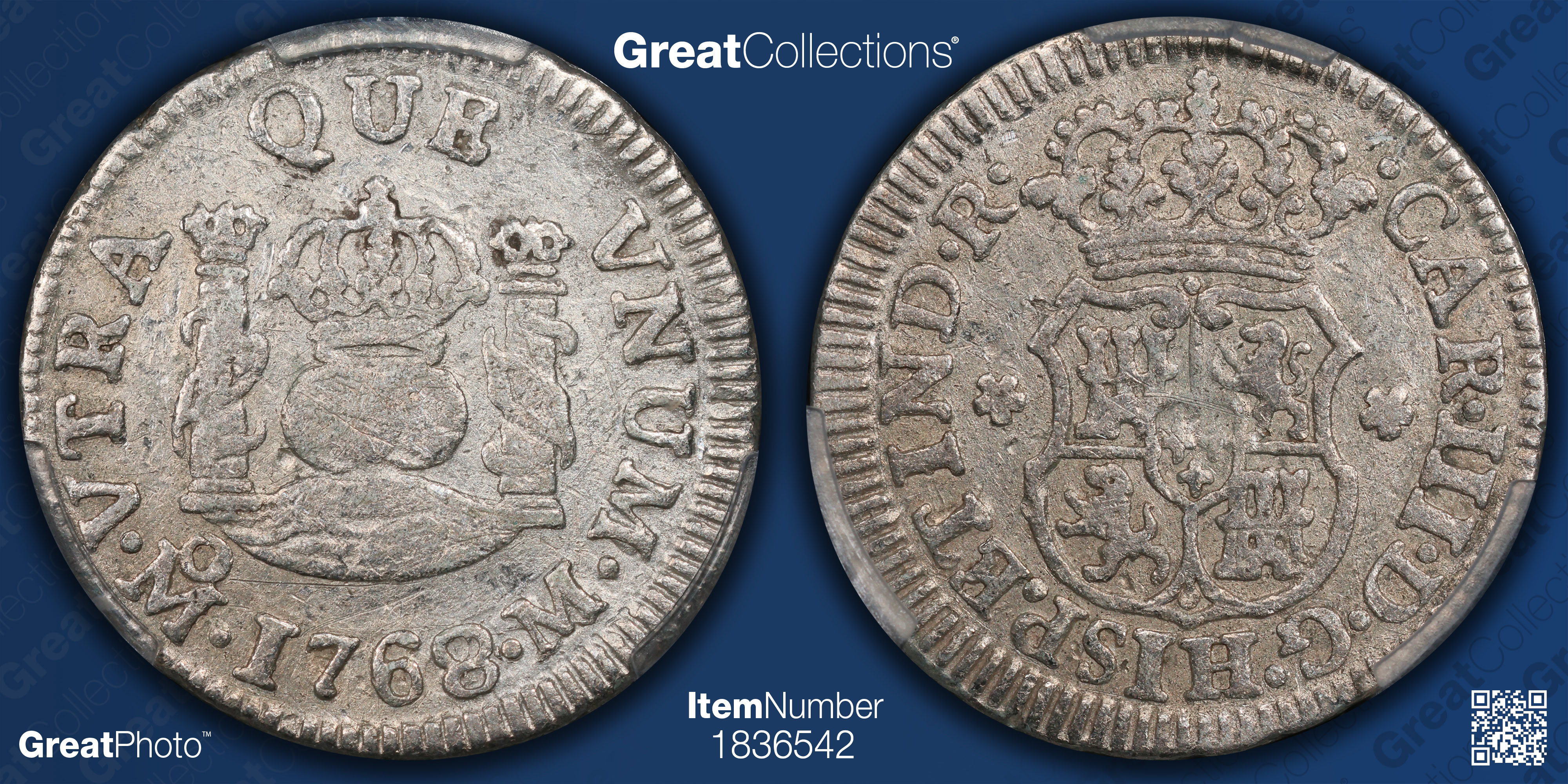 Mexico 1768/7-Mo M Silver 1/2 Real KM-68 PCGS VF-30 (Item 1836542 ...