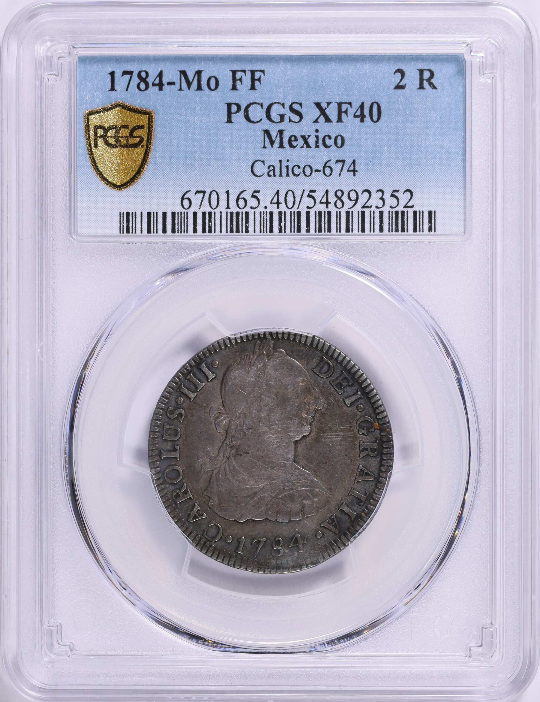 Mexico 1784-Mo FF Silver 2 Reales KM-88.2 PCGS XF-40 (Item 1836548 ...
