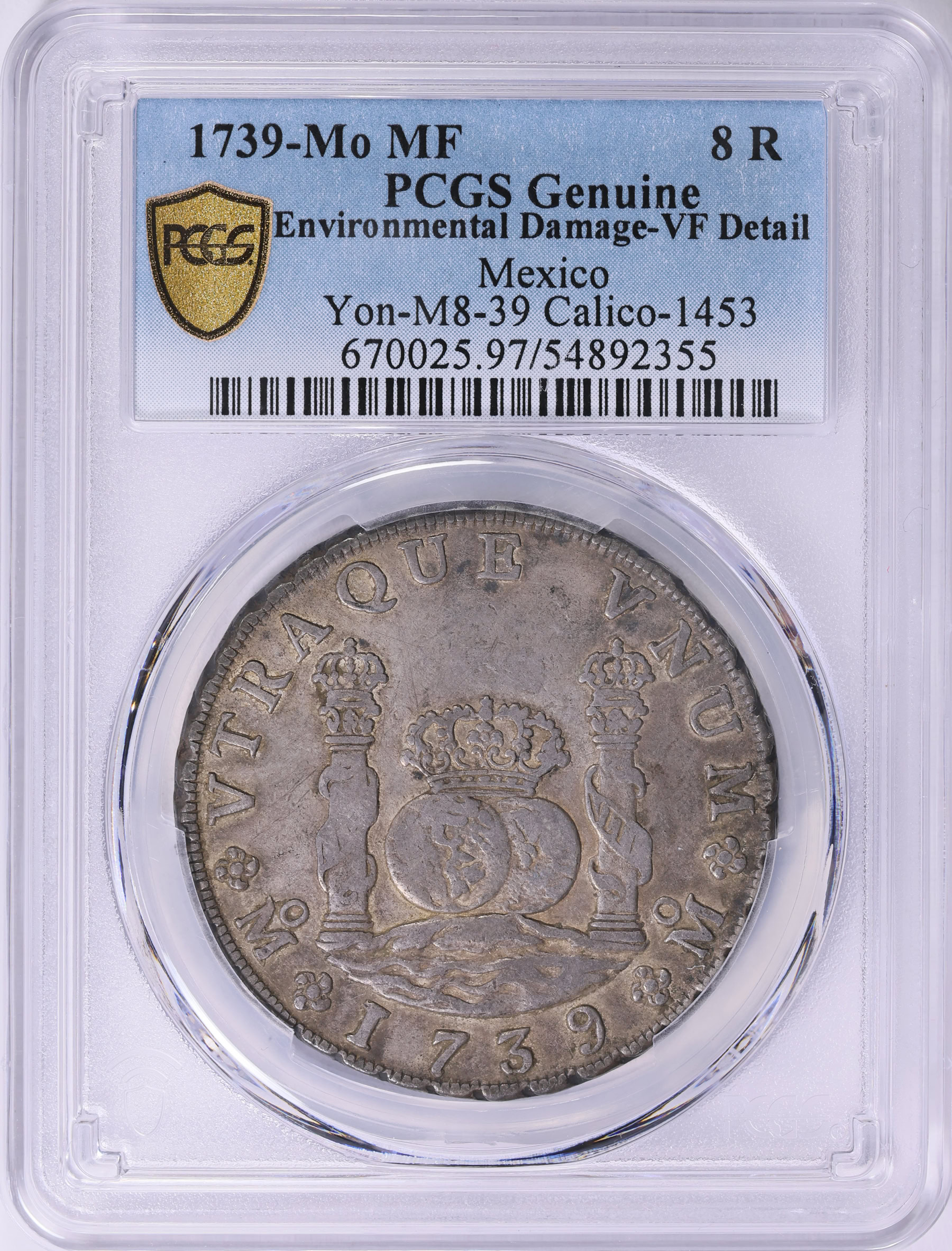 Mexico 1739-Mo MF Silver 8 Reales KM-103 PCGS Genuine VF Details (Item 1836550 ...