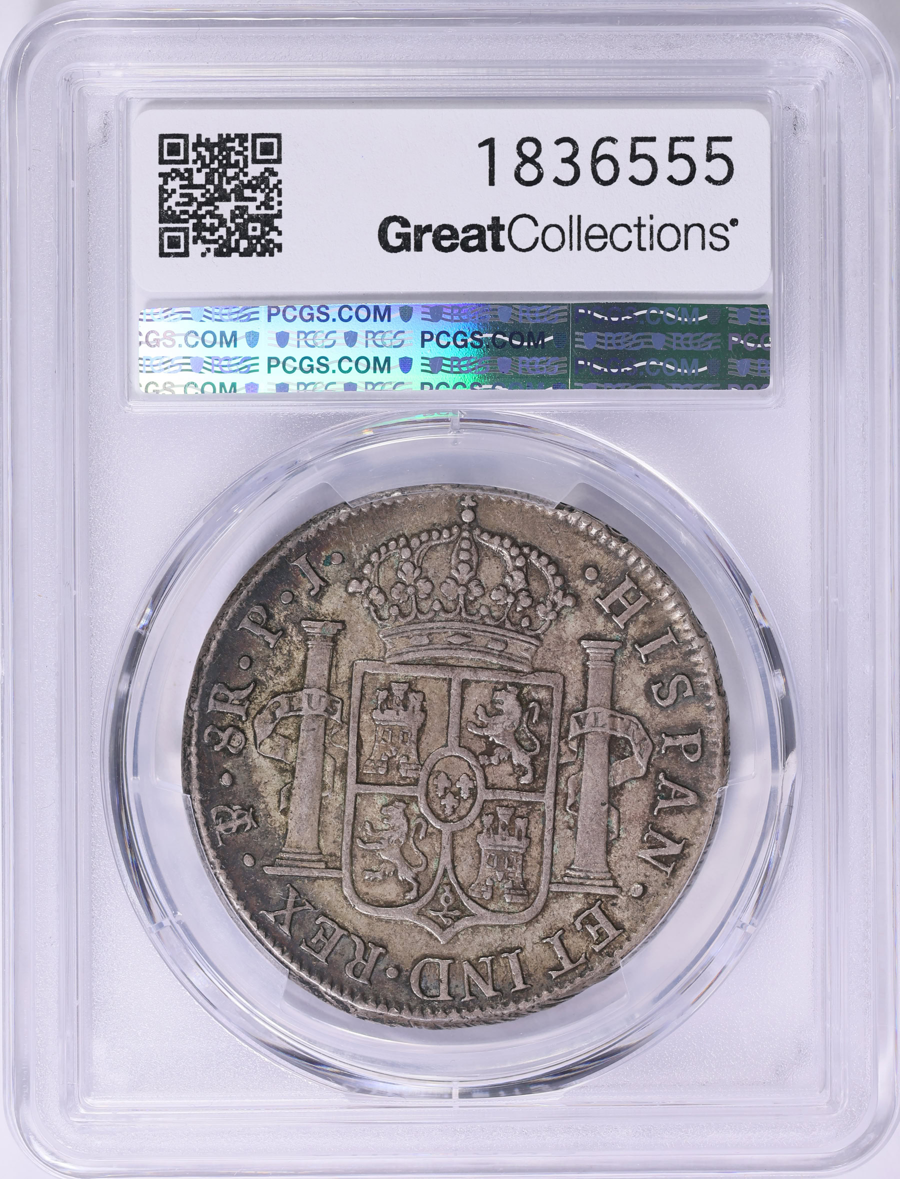 Bolivia 1820-PTS PJ Silver 8 Reales KM-84 PCGS AU-50 (Item 1836555 ...