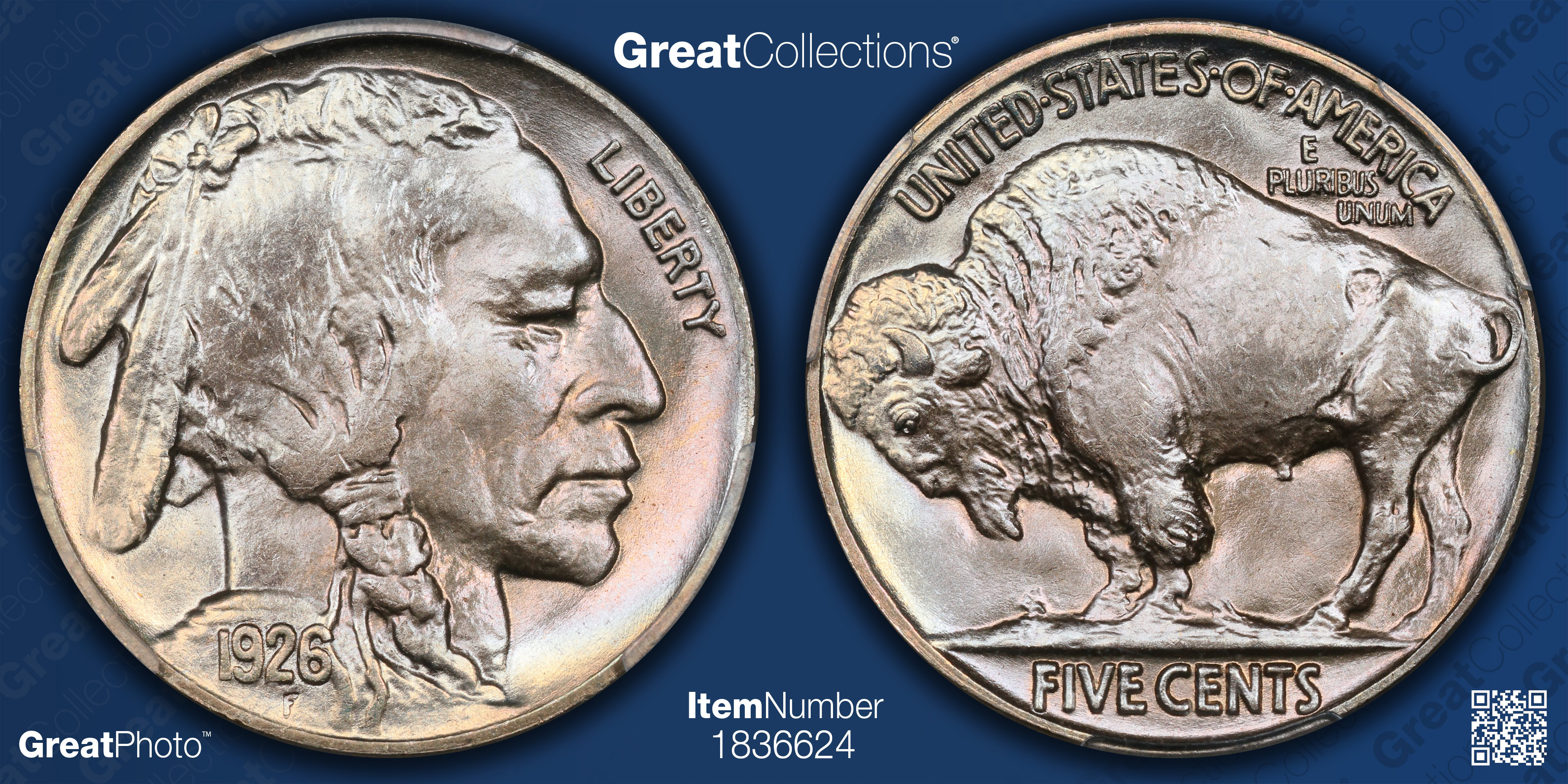 1926 Buffalo Nickel PCGS MS-67+ (CAC Green) (Toned) (Simpson Collection ...