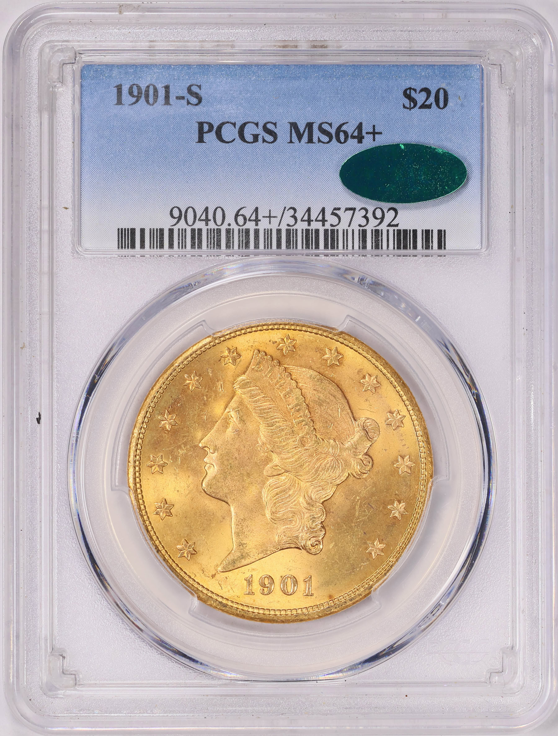 1901-S Liberty Gold Double Eagle PCGS MS-64+ (CAC Green) (Item 1836626) | GreatCollections Coin ...