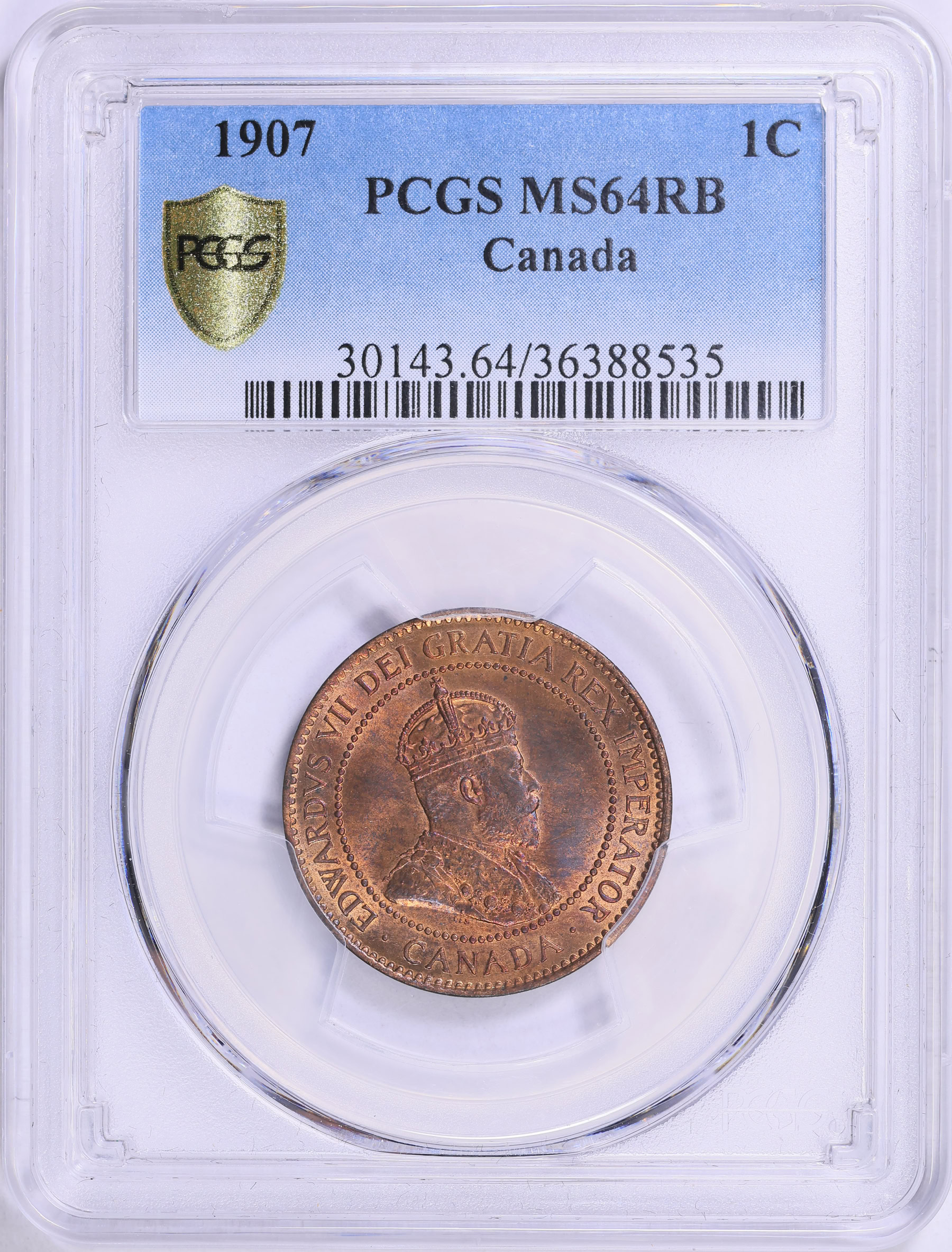 Canada 1907 Cent KM-8 PCGS MS-64 RB (Item 1836819) | GreatCollections ...