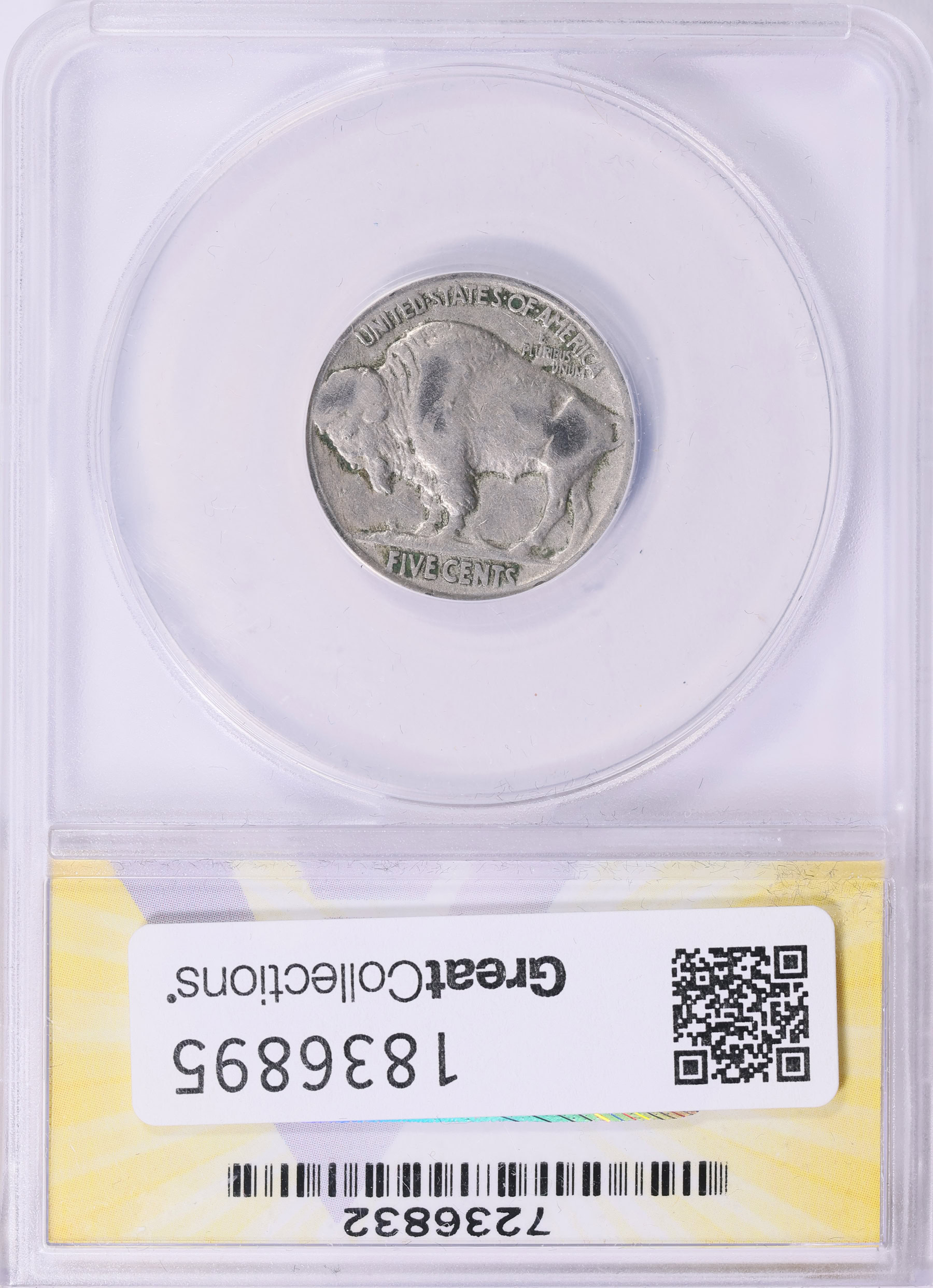 Mint Error 1935 Buffalo Nickel Major Obverse Lamination ANACS G-04 ...