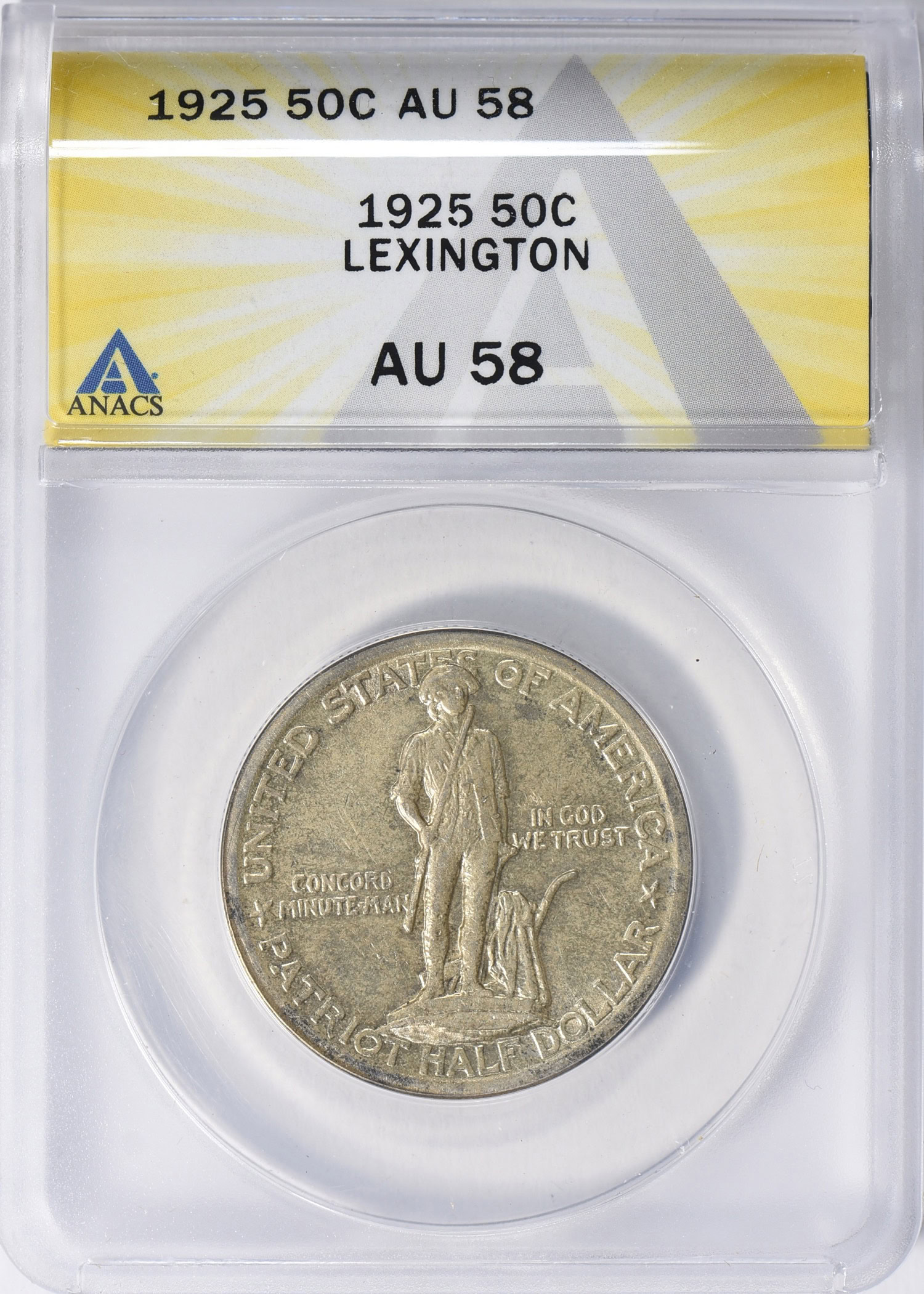 1925 Lexington-Concord Sesquicentennial Half Dollar ANACS AU-58 (Item ...