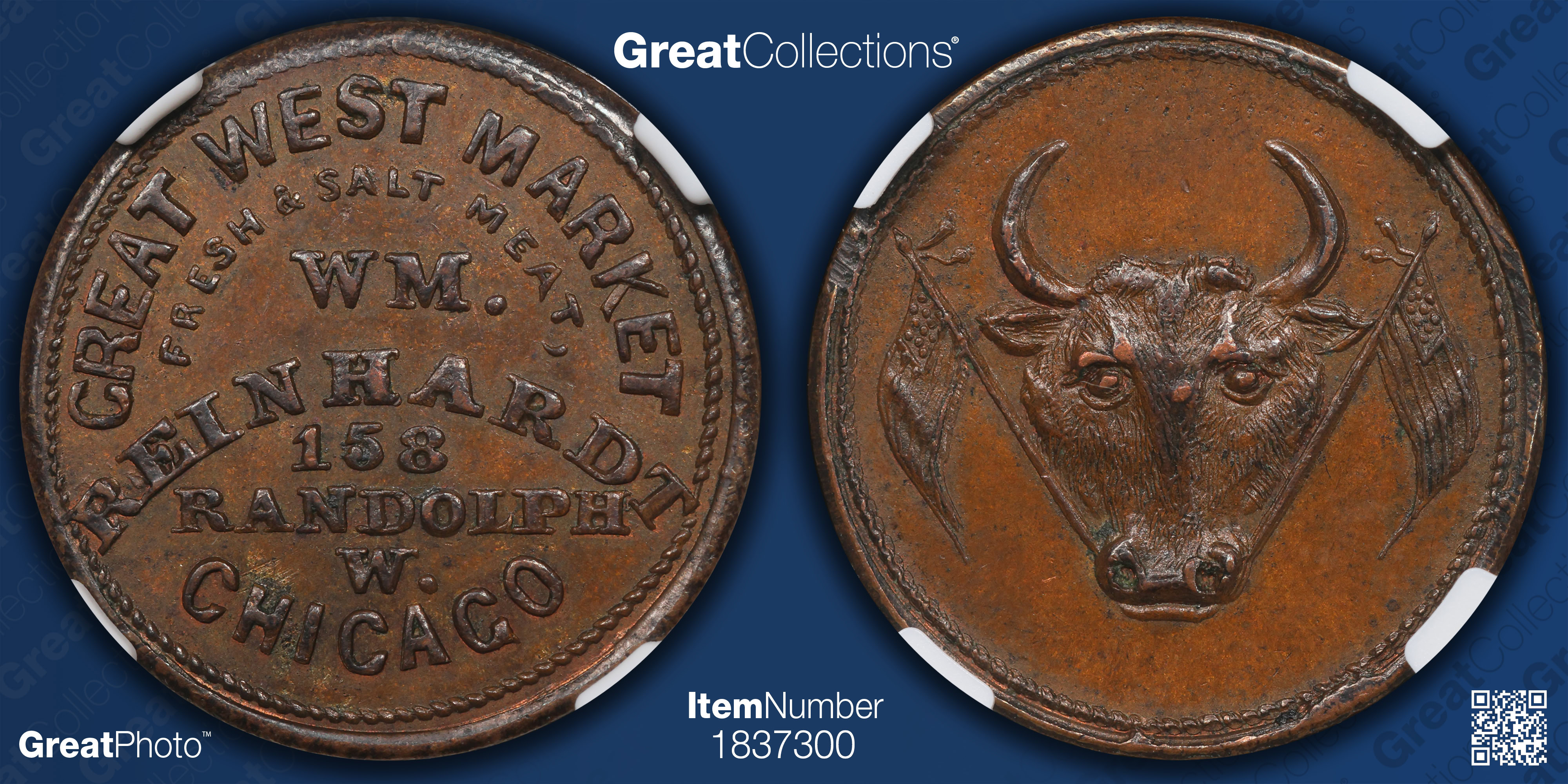 ND (1861-65) Chicago, Illinois Wm. Reinhardt Fresh & Salt Meat Civil ...