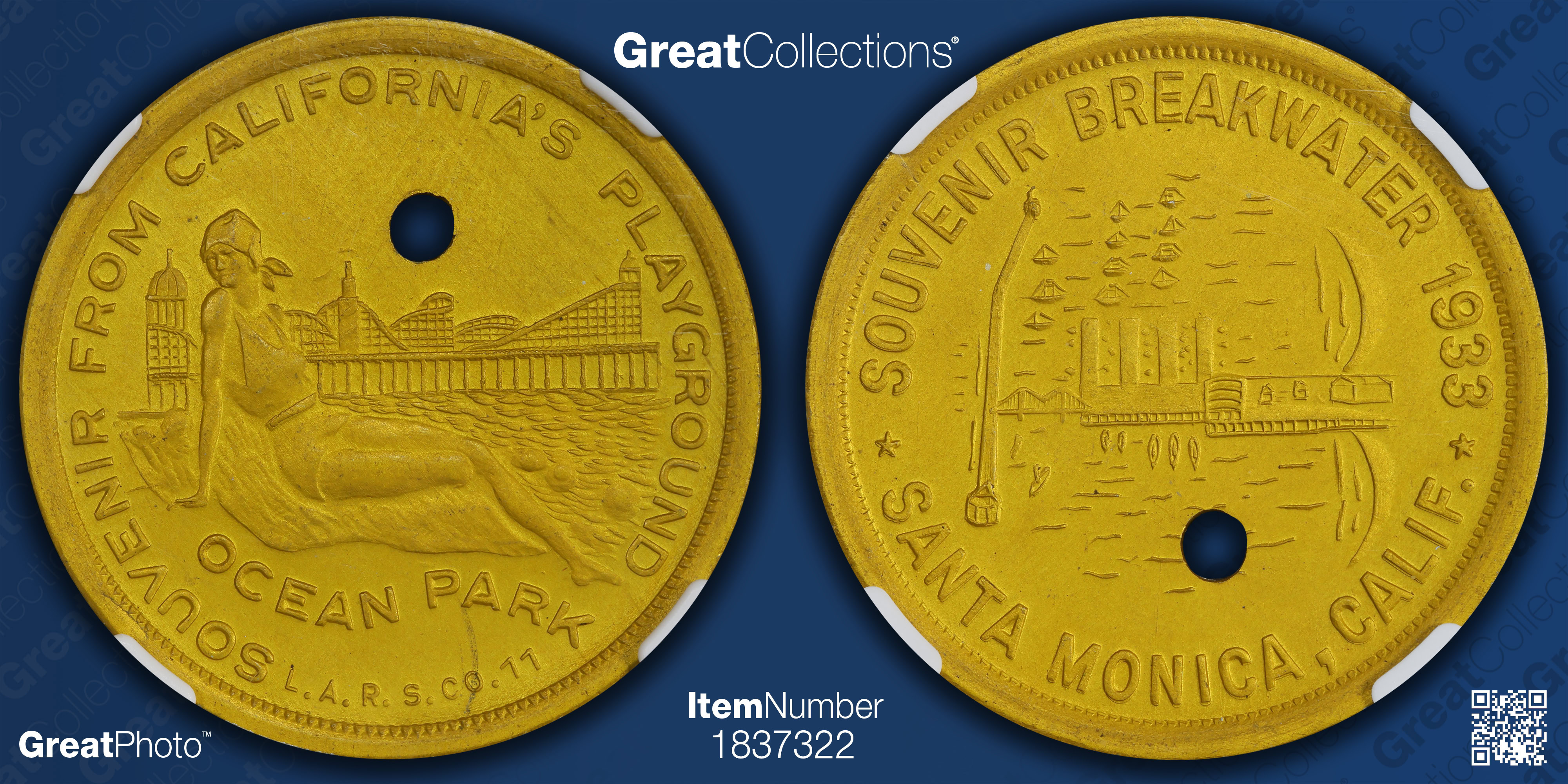 1933 Yellow Anodized Santa Monica Breakwater Ocean Park So-Called ...