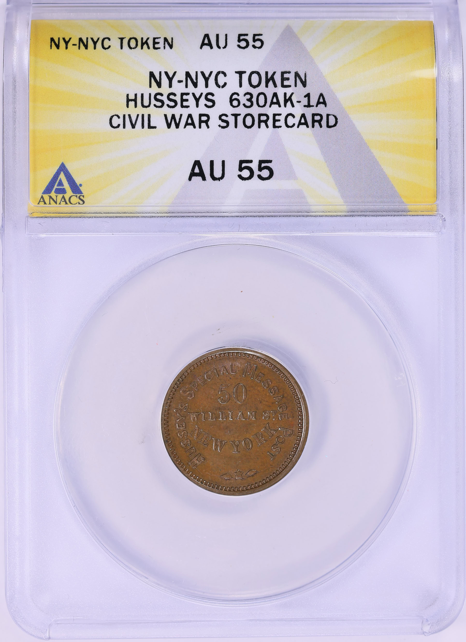 1863 New York City, New York Hussey's Special Message Post Civil War ...