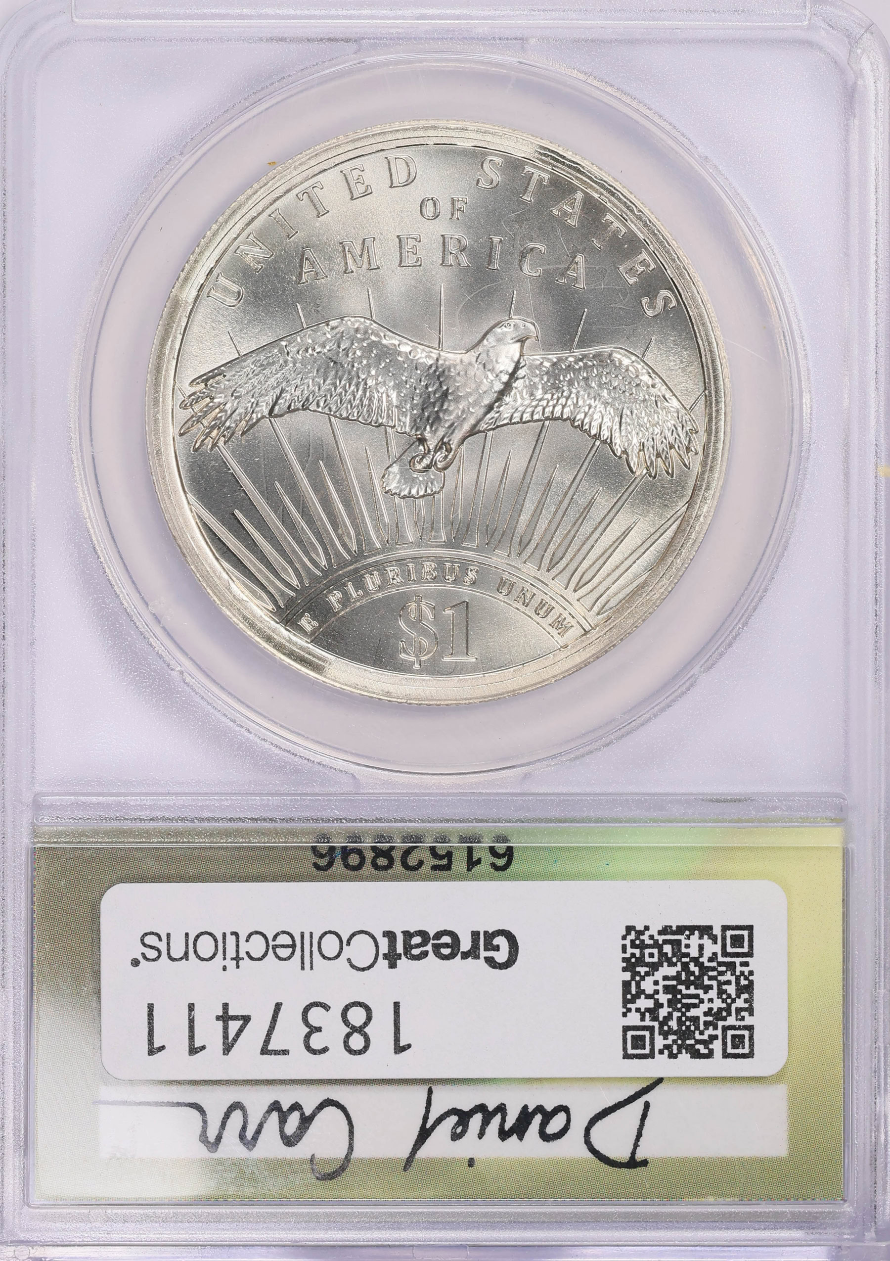 2019-D Apollo Concept Dollar Daniel Carr Token Overstruck on 40% Silver ...