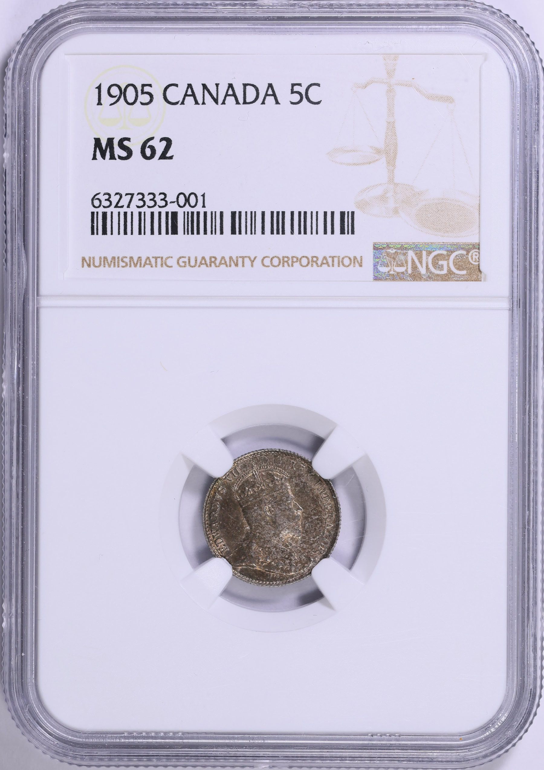 Canada 1905 Silver 5 Cents KM-13 NGC MS-62 (Item 1837426 ...