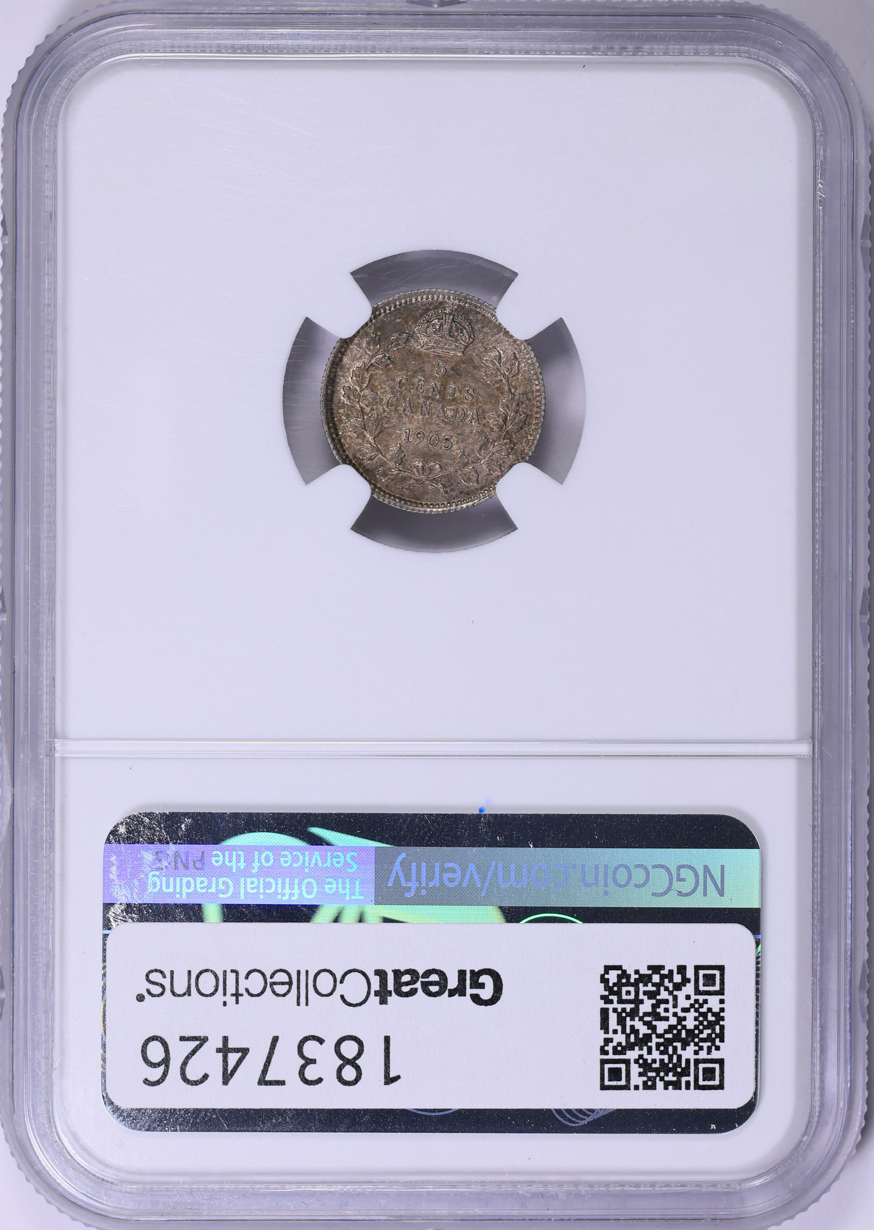 Canada 1905 Silver 5 Cents KM-13 NGC MS-62 (Item 1837426 ...