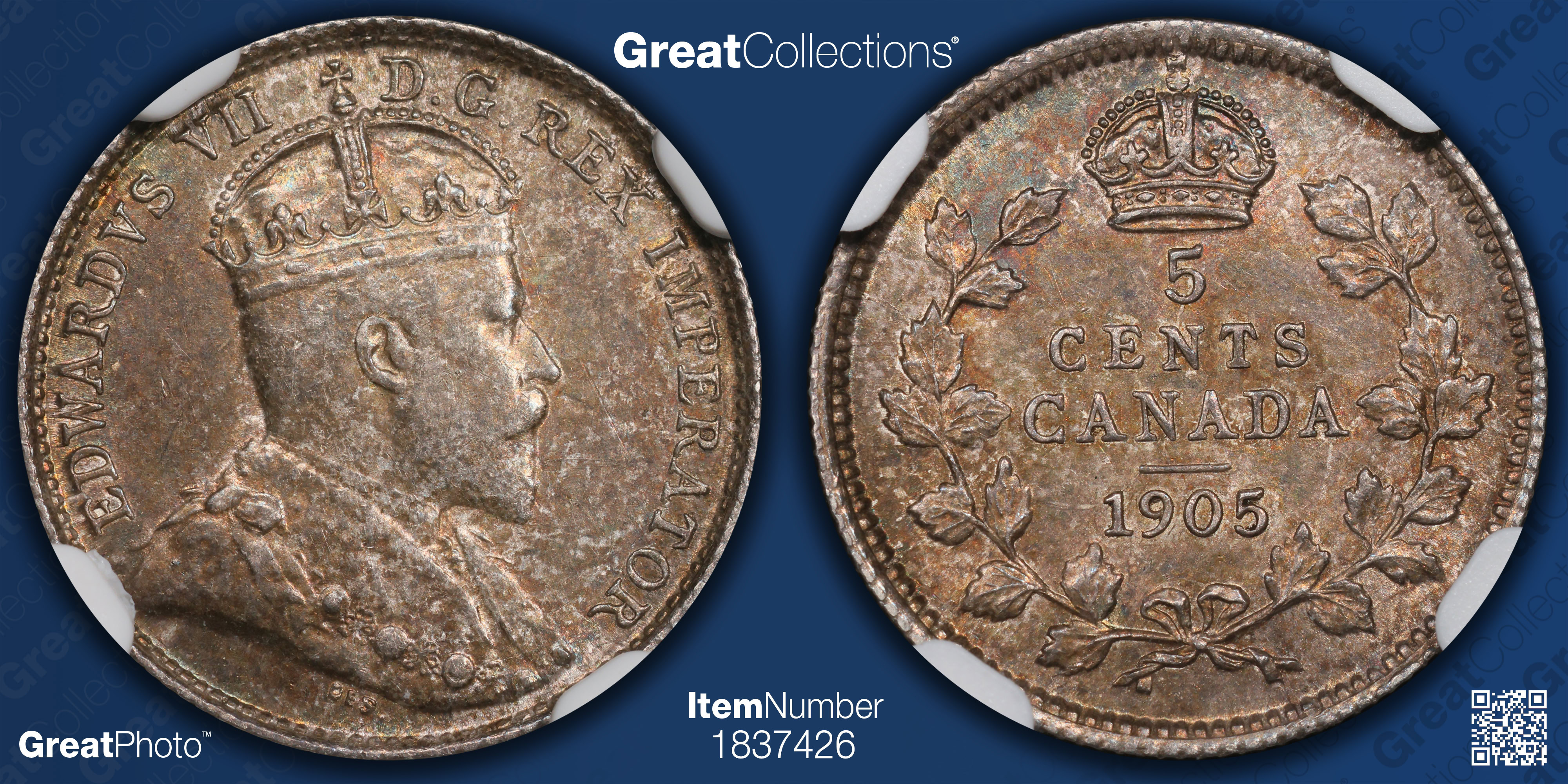 Canada 1905 Silver 5 Cents KM-13 NGC MS-62 (Item 1837426 ...